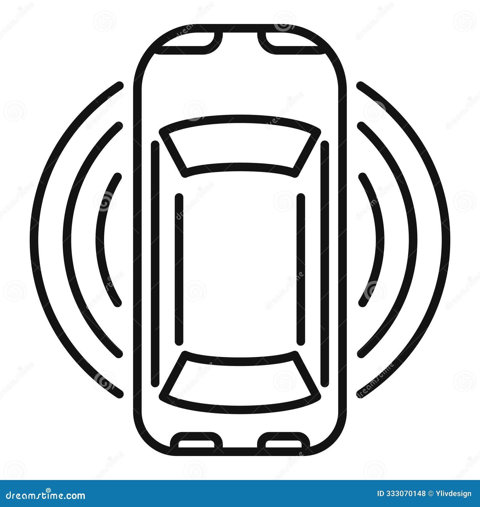 Smart Car Parking Assist System Icon Using Sensors Stock Illustration ...