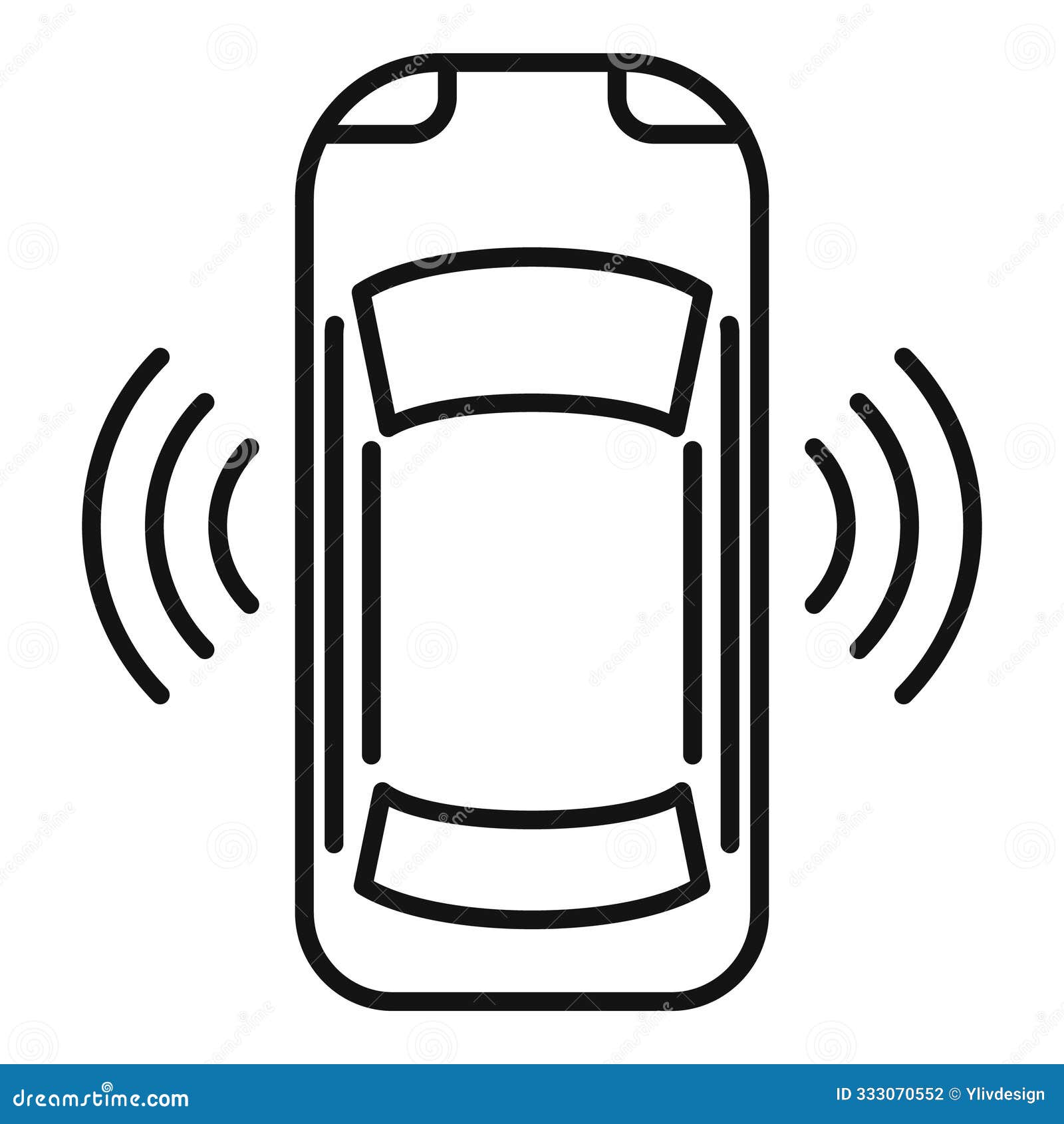 Smart Car Parking Sensors Detecting Distance from Obstacles Icon Stock ...