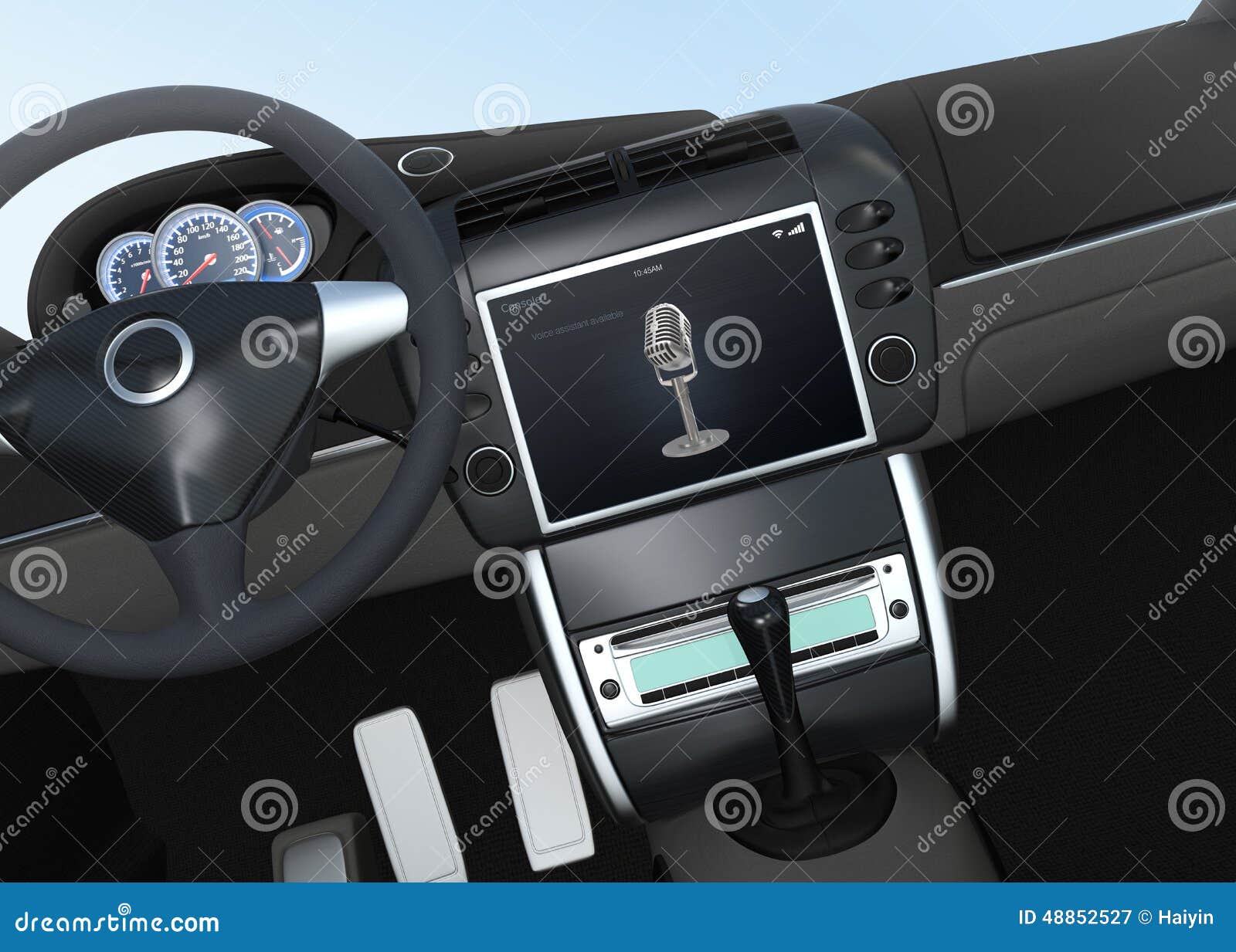 Smart Car Voice Assistant System Concept Stock Illustration ...