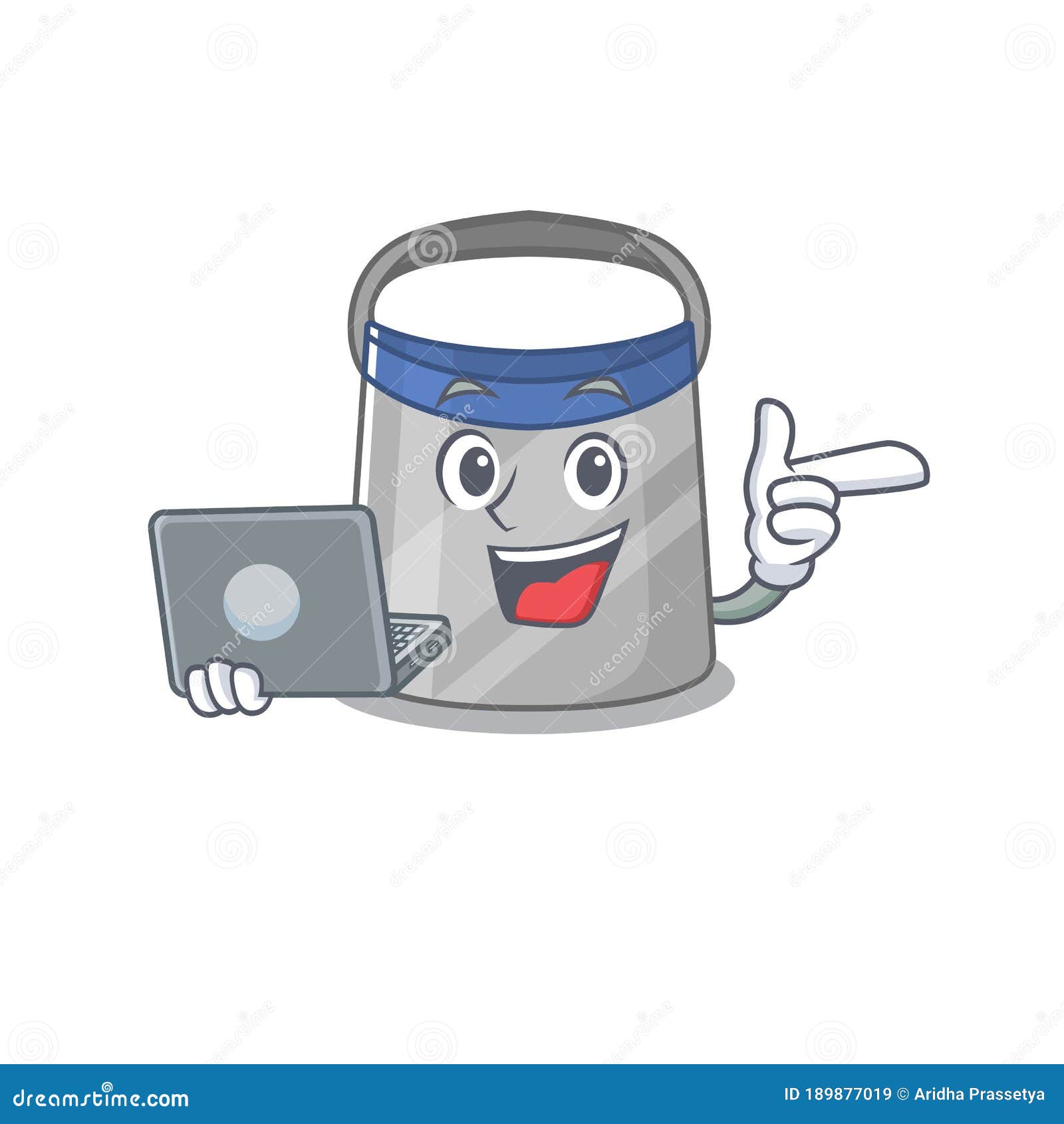 Smart Cartoon Character of Face Shield Studying at Home with a Laptop ...