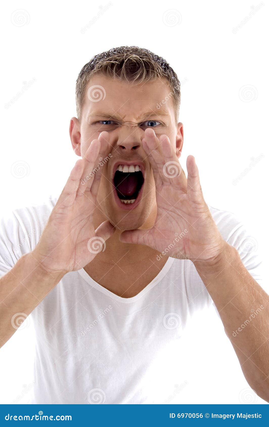 Smart Caucasian Crying Loud Stock Photo - Image of loud, attractive ...
