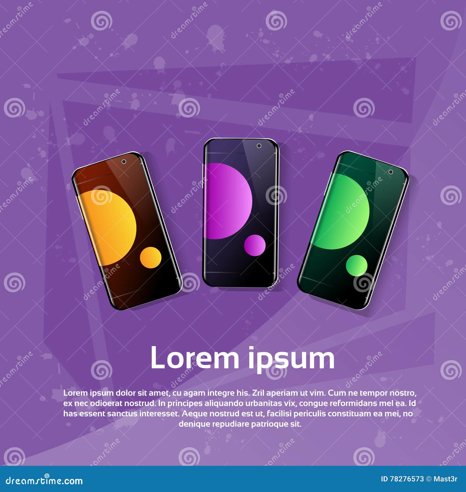 Smart Cell Phone Colorful Set Stock Vector - Illustration of ...