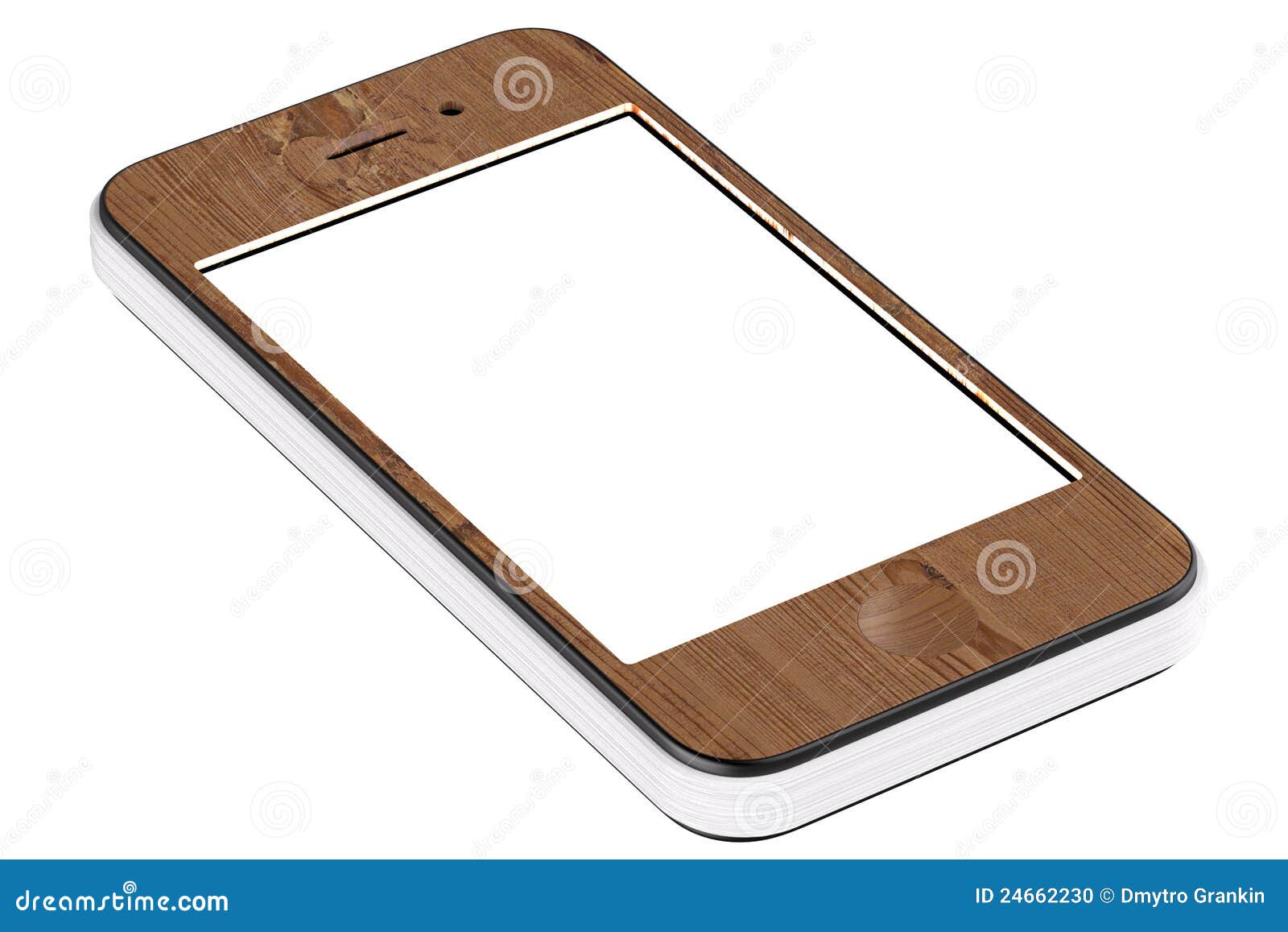 Smart Cell Touchscreen Phone Stylized in Paper Stock Illustration ...
