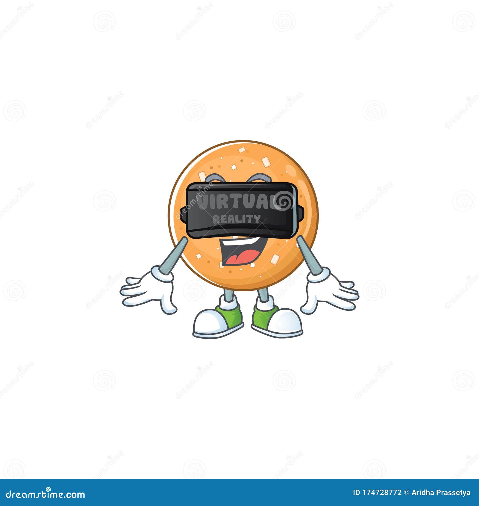 A Smart Character of Sugar Cookies with Virtual Reality Headset Stock ...