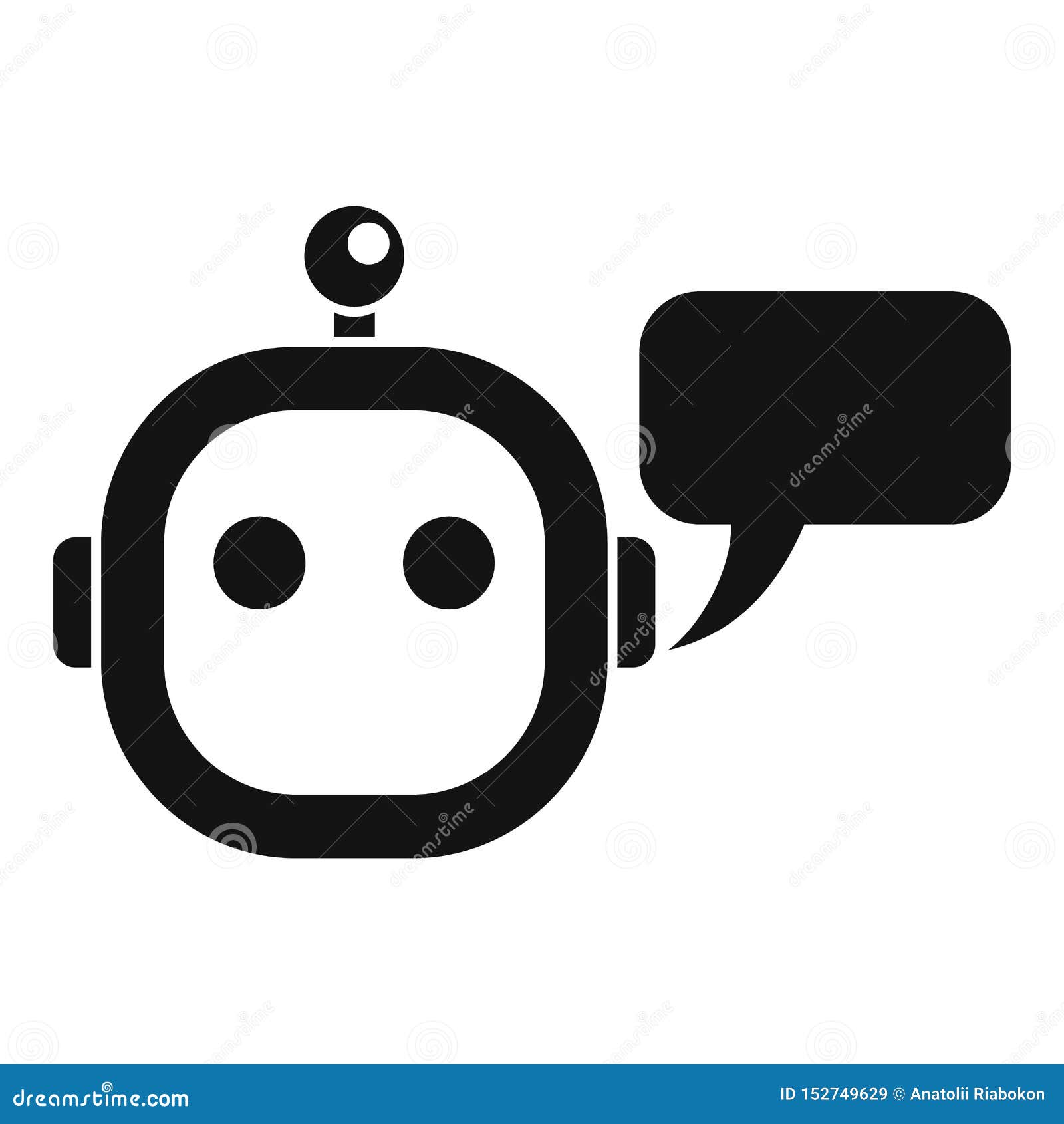Smart Chatbot Icon, Simple Style Stock Vector - Illustration of ...