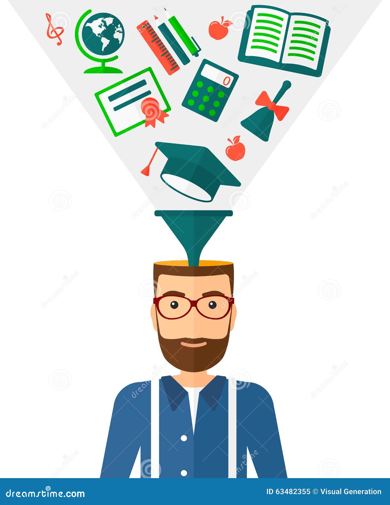 Smart cheerful man stock vector. Illustration of layout - 63482355