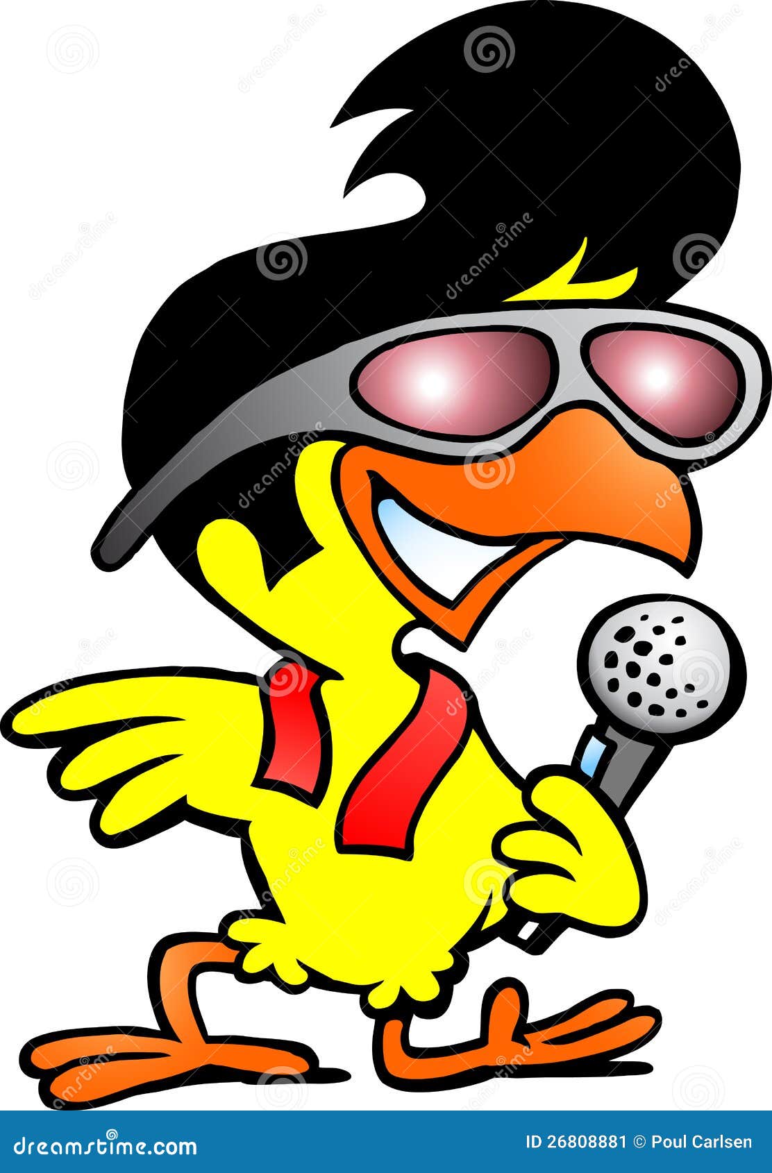Smart Chicken Singing a Song Stock Vector - Illustration of microphone ...