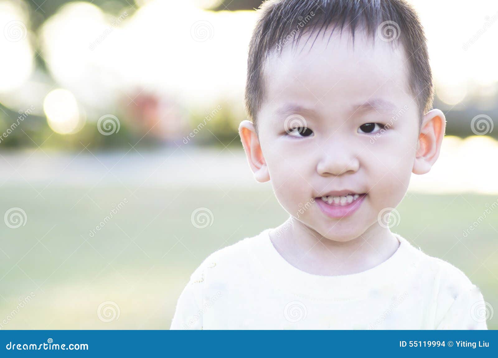 Smart child looking ahead stock photo. Image of green - 55119994
