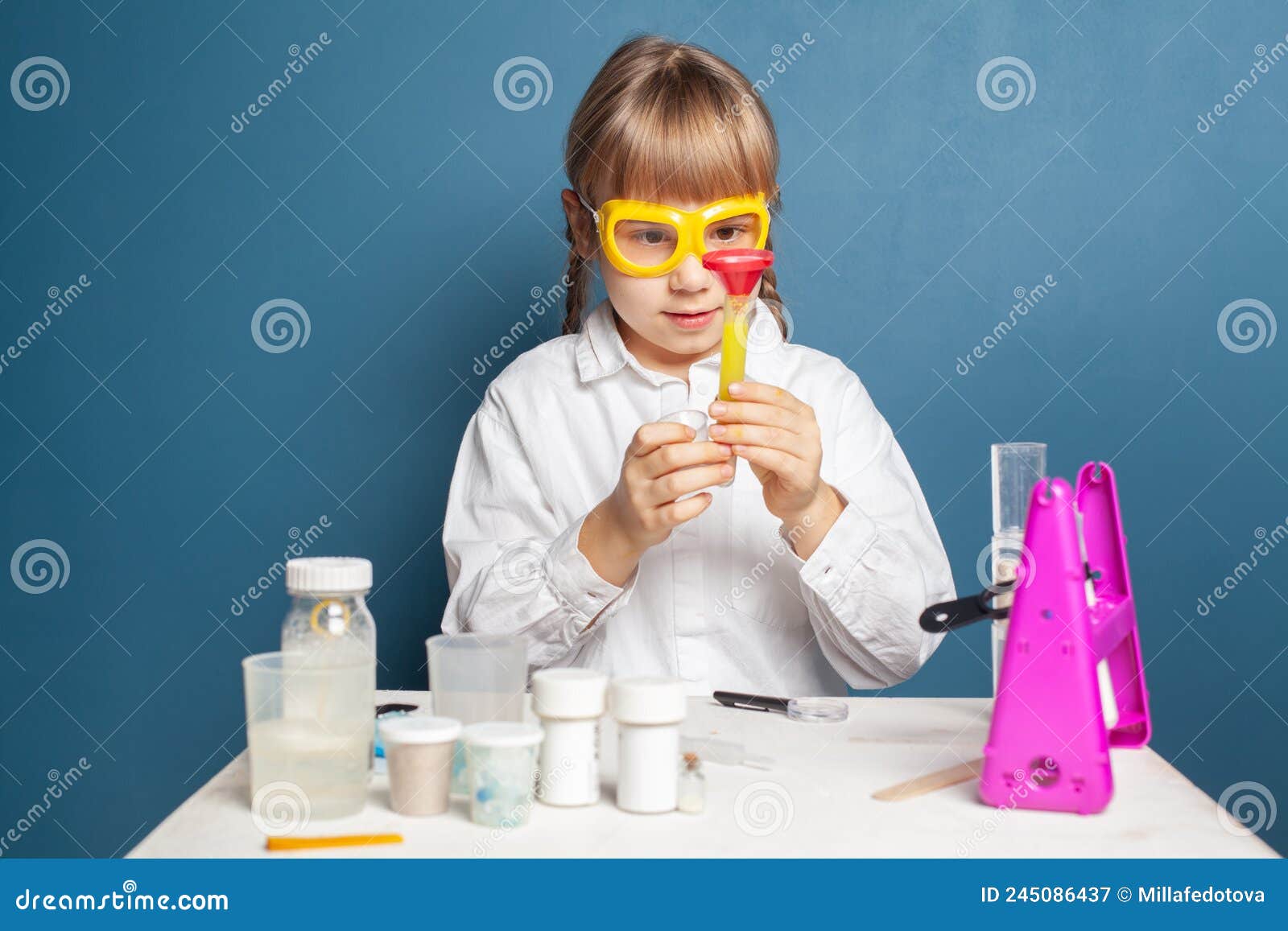 Smart Child Student Having Fun while Doing Science Experiments Stock ...
