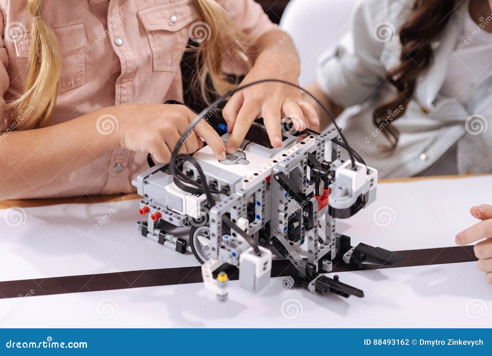 Smart Children Testing Robot at School Stock Photo - Image of device ...
