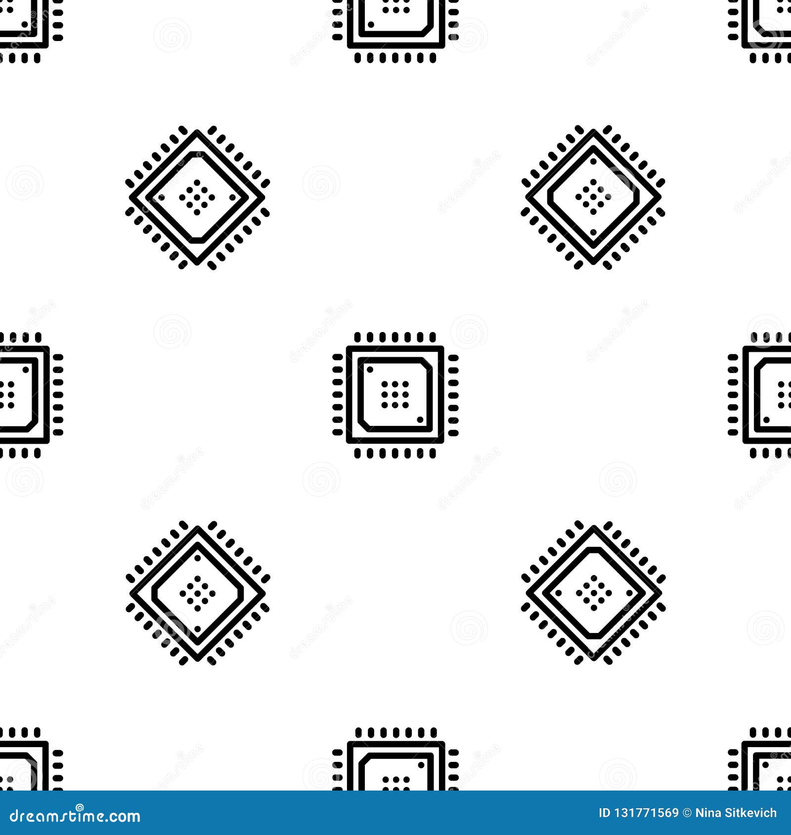 Smart Chip Pattern Seamless Vector Stock Vector - Illustration of ...