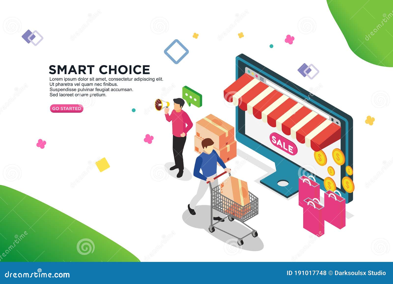 Smart Choice Isometric Design Concept Stock Vector - Illustration of ...