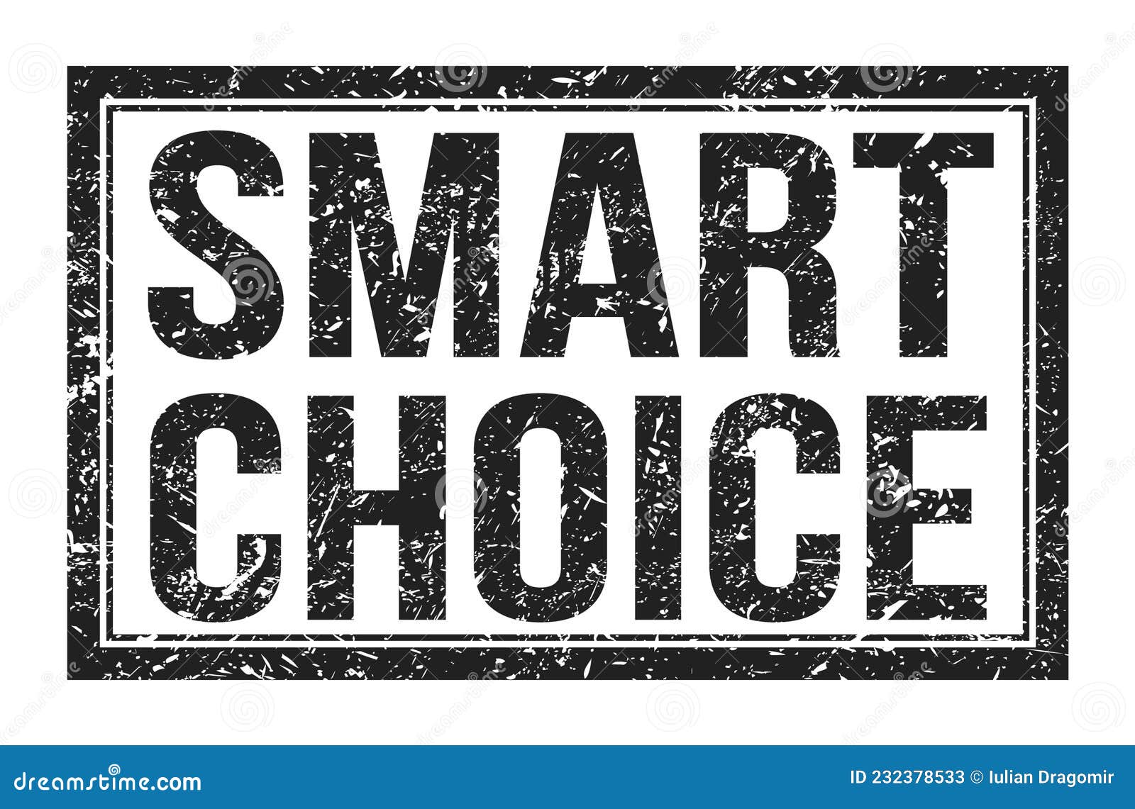 SMART CHOICE, Words on Black Rectangle Stamp Sign Stock Illustration ...