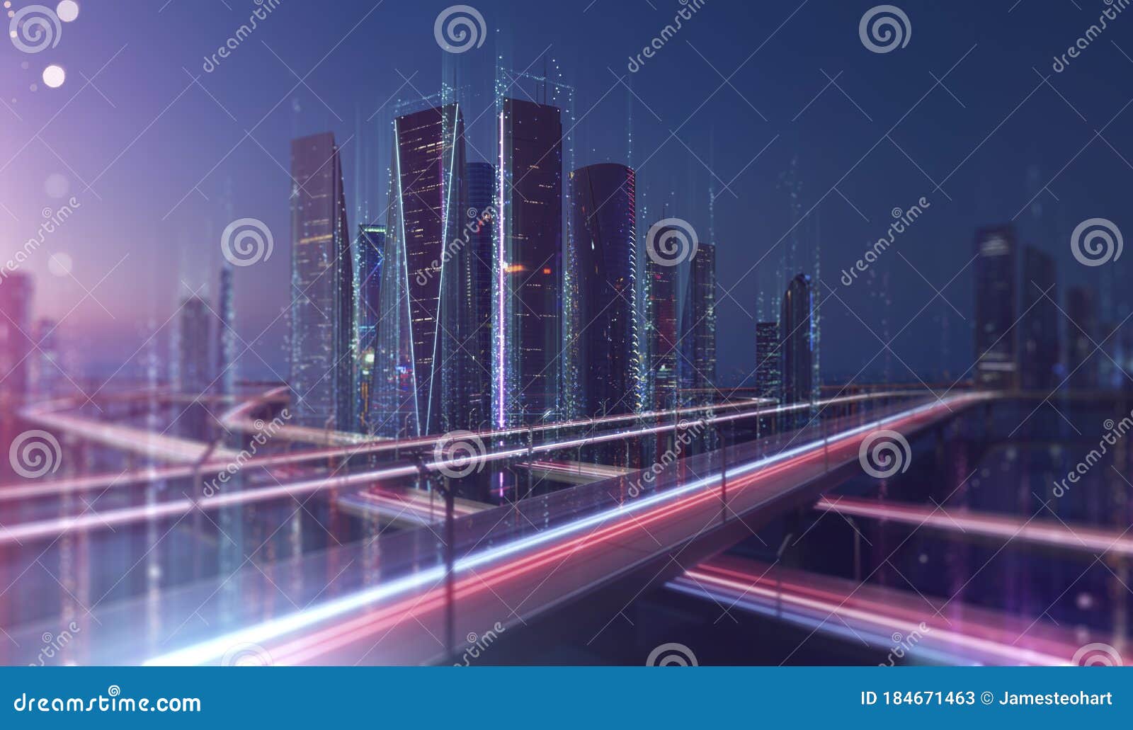 Smart City and Abstract Dot Point Connect with Line Design Stock ...