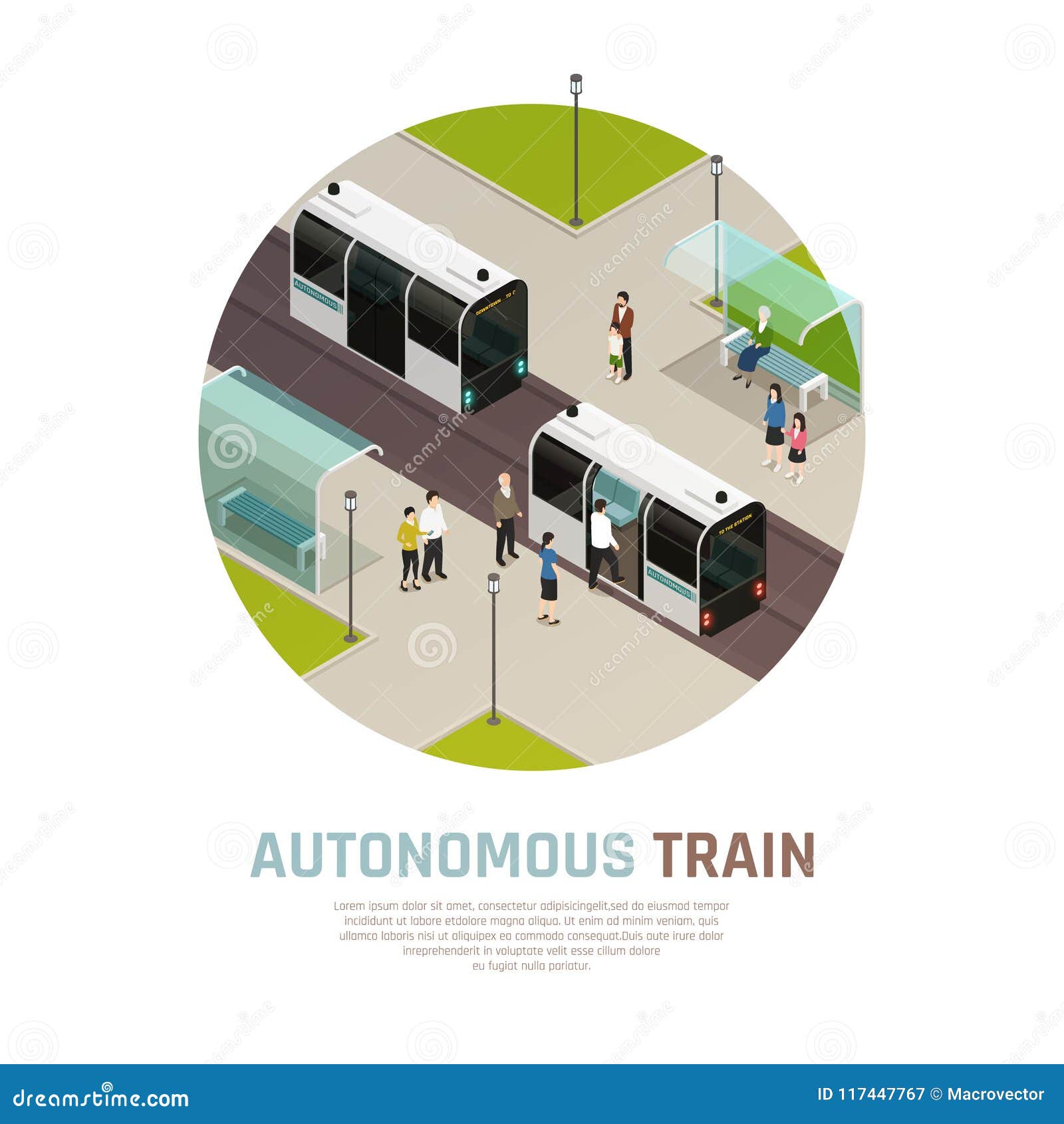 Autonomous Train Isometric Composition Stock Vector - Illustration of ...