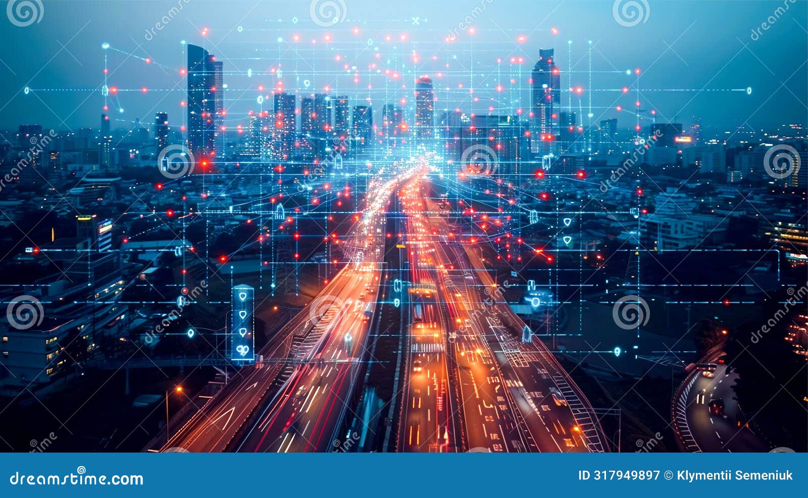 Smart City, Big Data Connection Technology. Concept of 5G, IOT ...