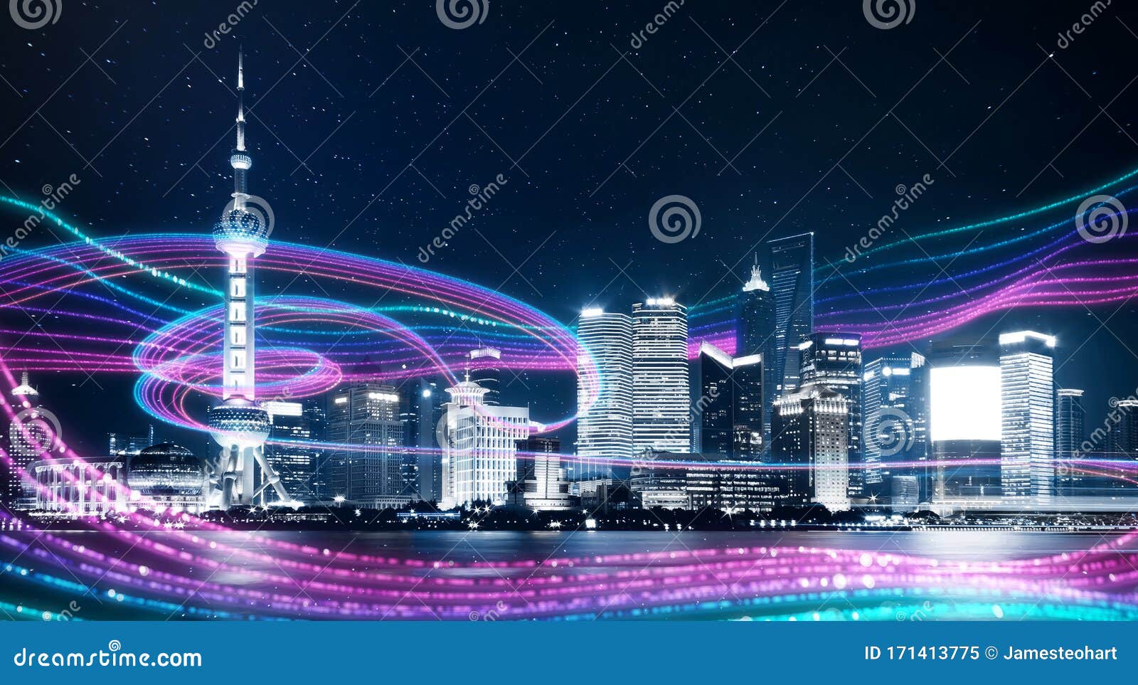 Smart City Big Data Connection Technology Concept Stock Image - Image ...