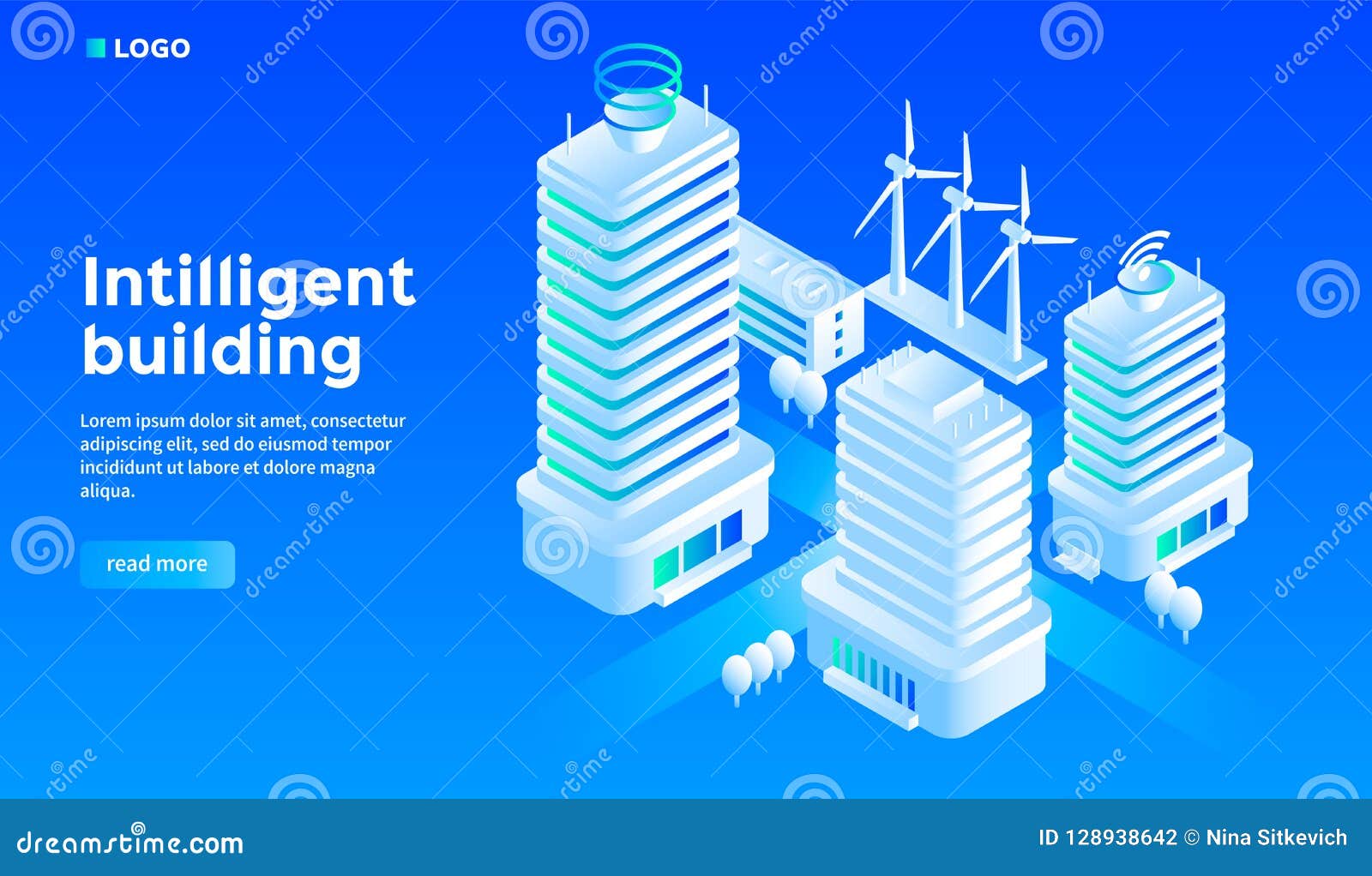 Smart City Building Concept Background, Isometric Style Stock Vector ...
