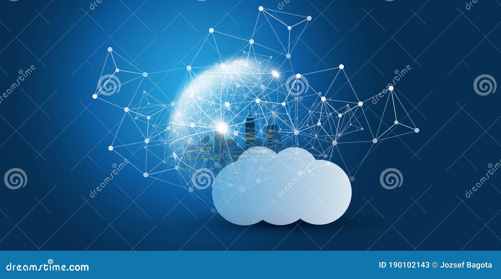 Smart City, Cloud Computing Design Concept with Transparent Globe and ...