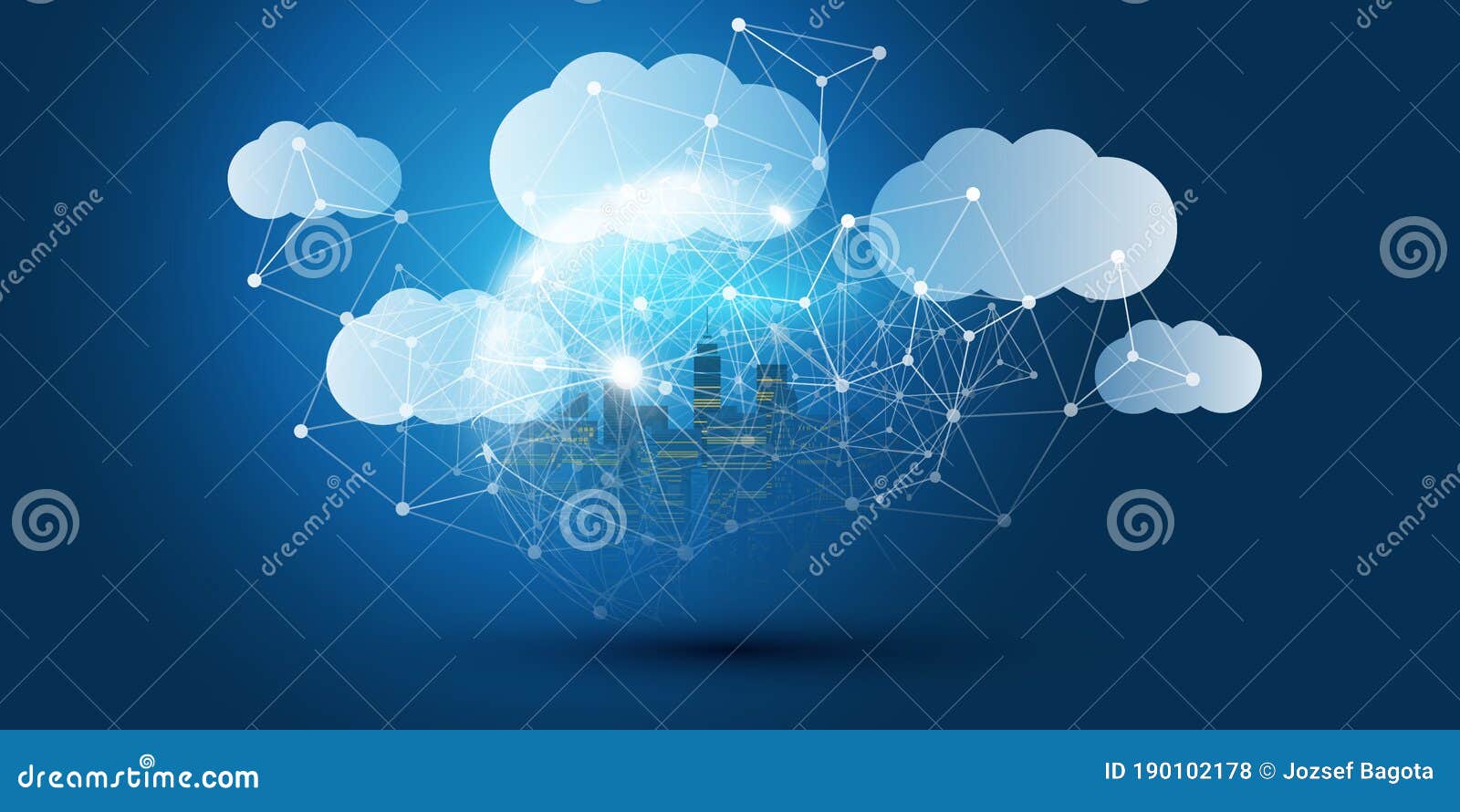 Smart City, Cloud Computing Design Concept with Transparent Globe and ...