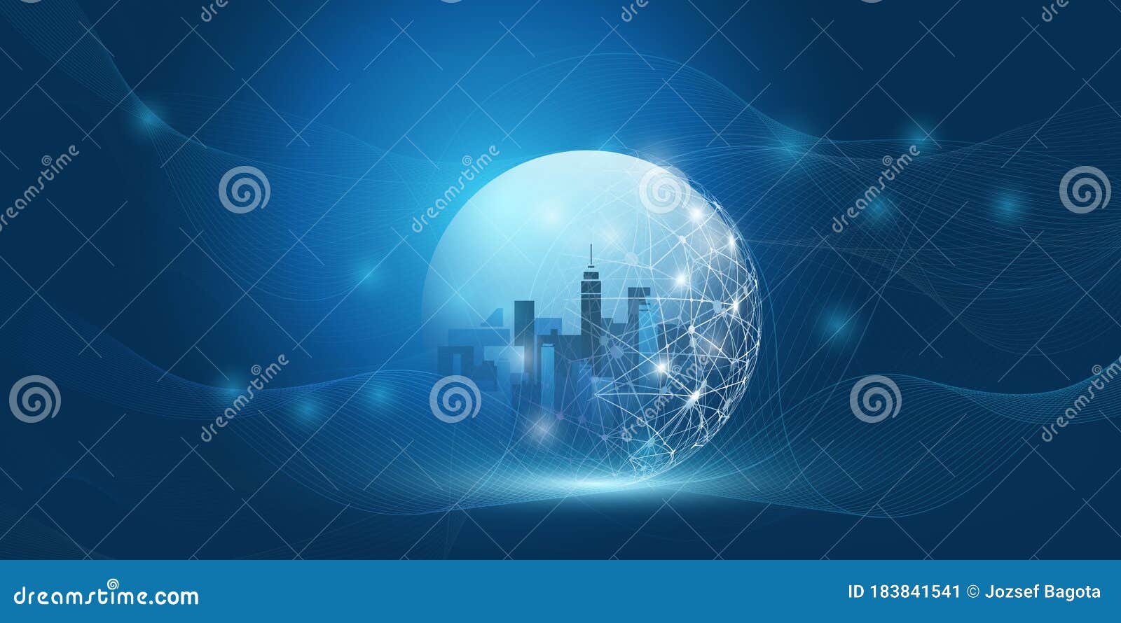 Smart City, Cloud Computing Design Concept with Transparent Globe and ...