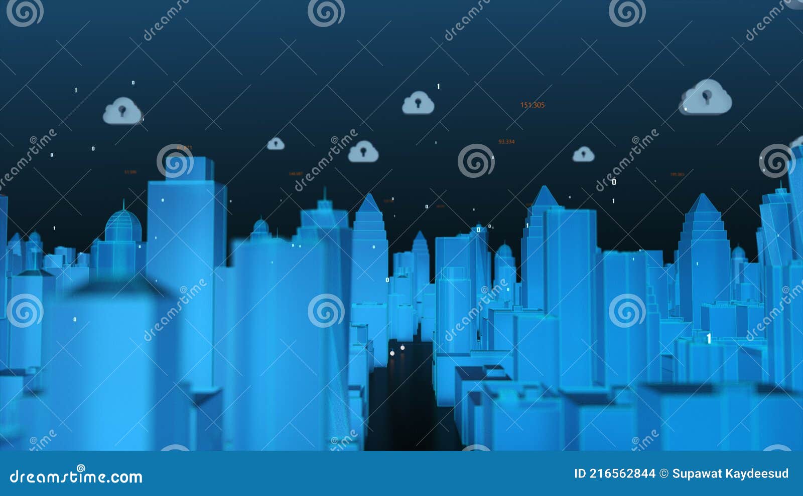 Smart City and Cloud Computing Network Concept Stock Photo - Image of ...