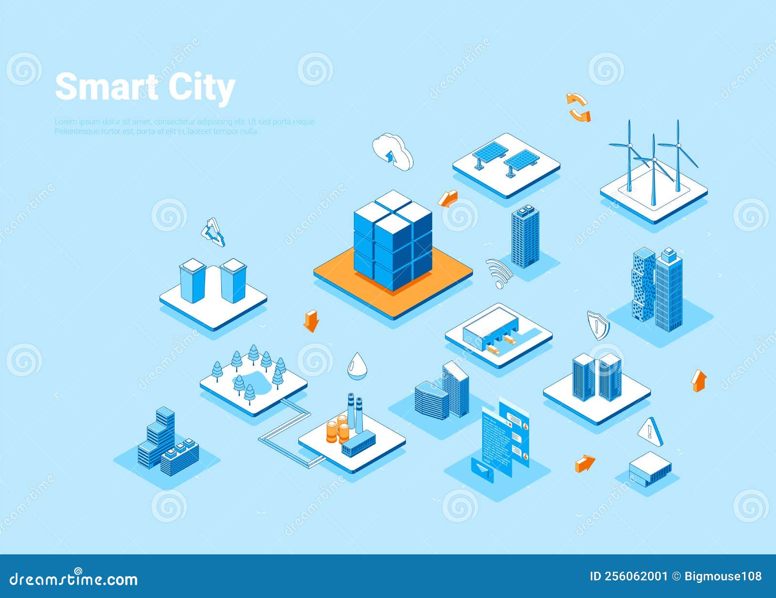 Smart City Concept 3D Isometric View. Vector Stock Vector ...