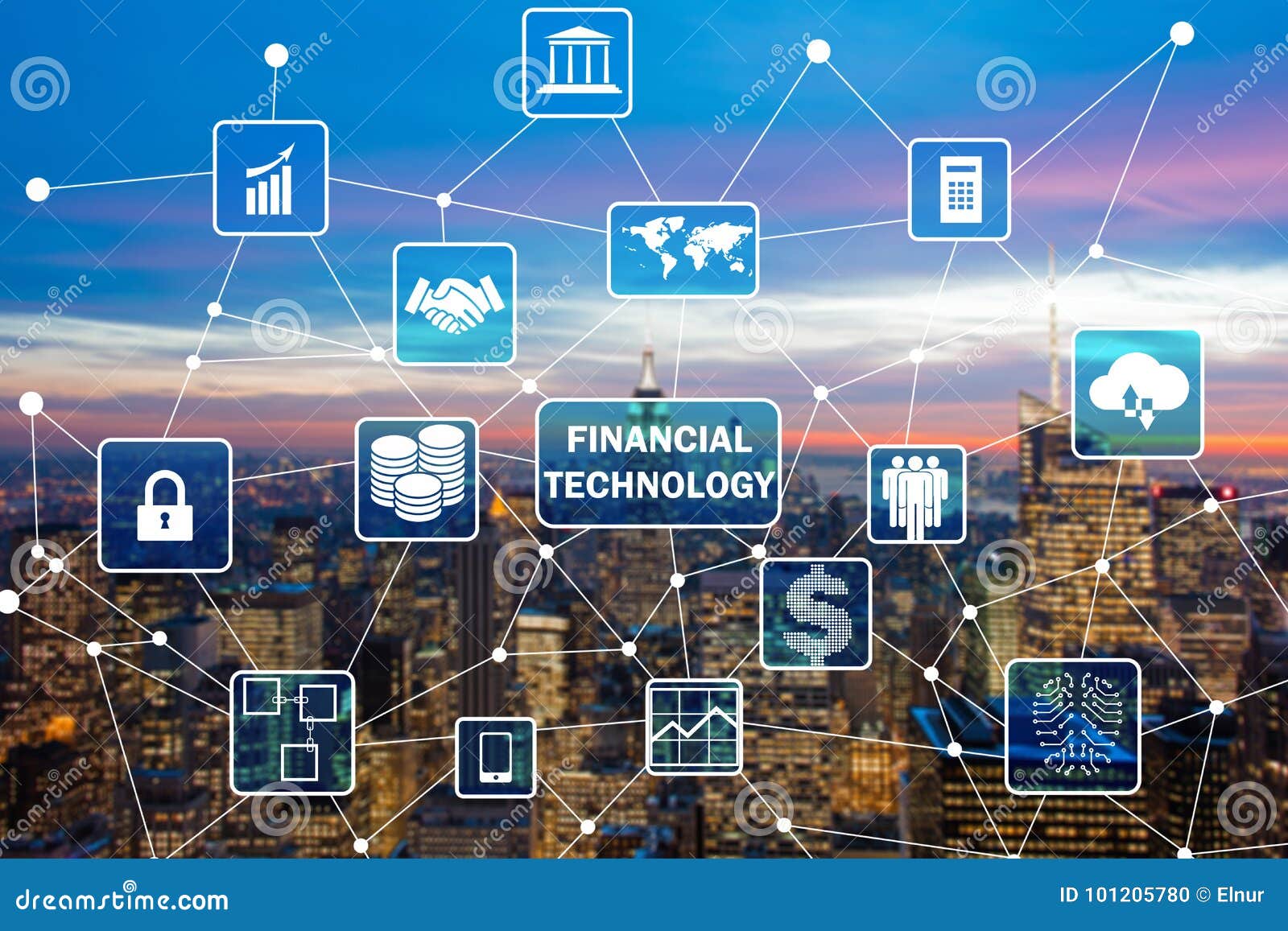 Fintech Financial Technology Infographic Elements Vector Illustration ...