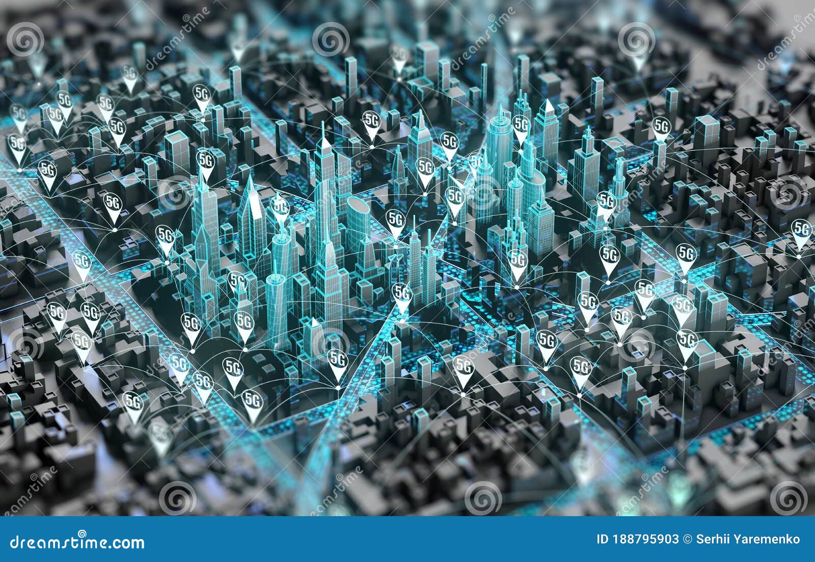 Smart city concept stock illustration. Illustration of business - 188795903