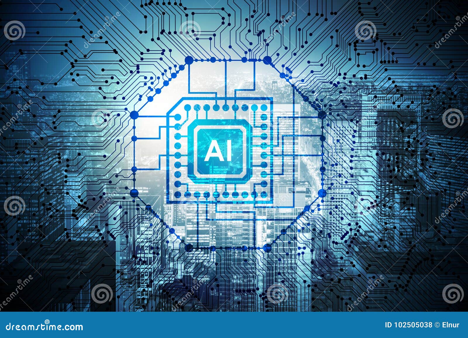 The Smart City Concept Powered by Artificial Intelligence Stock ...