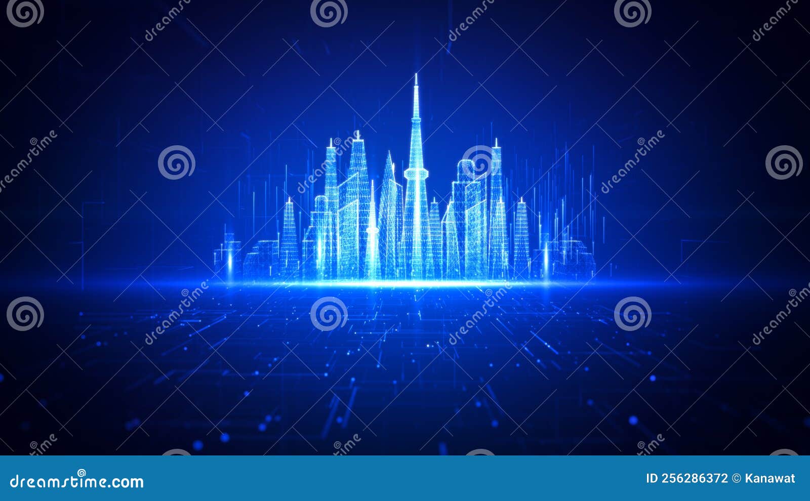 Smart City of Cyberspace and Metaverse, Technology Digital Network ...