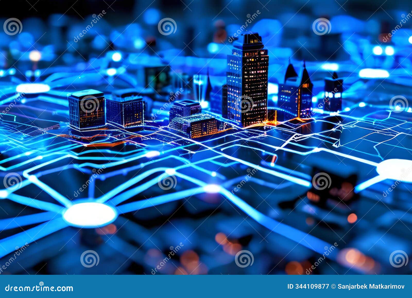 Smart City Data Flow Diagram With Network Topology Schematic Rep Stock ...
