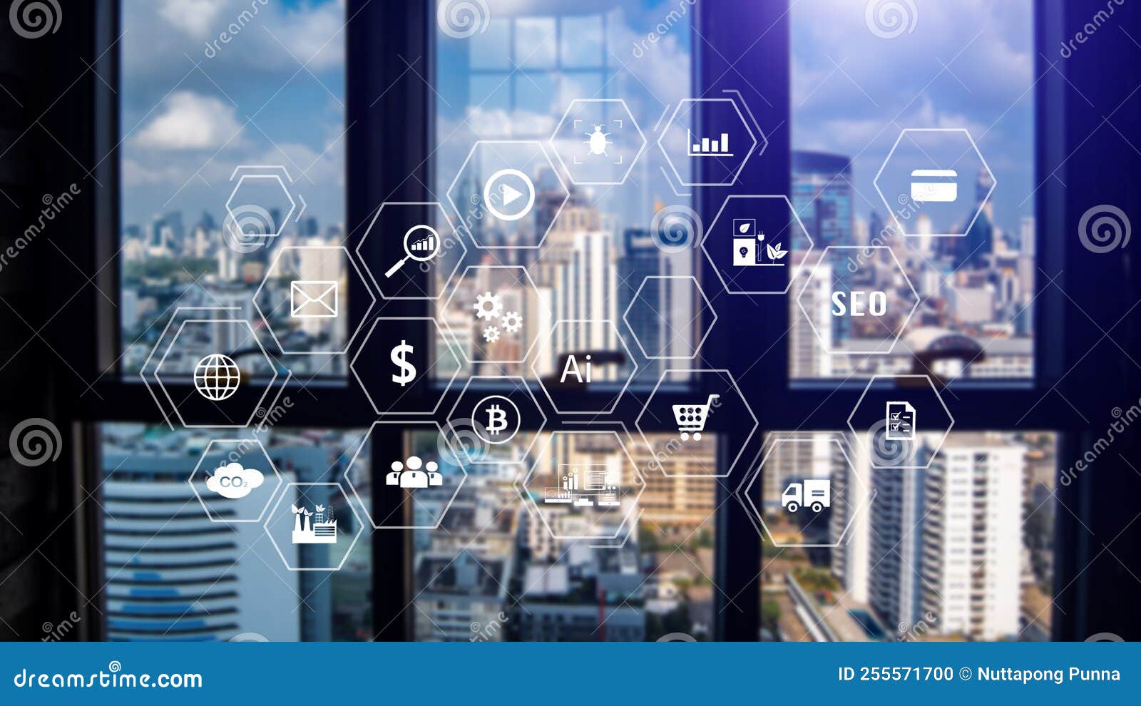 Smart City Data Management Platform with Virtual Interface Graphic Icon ...