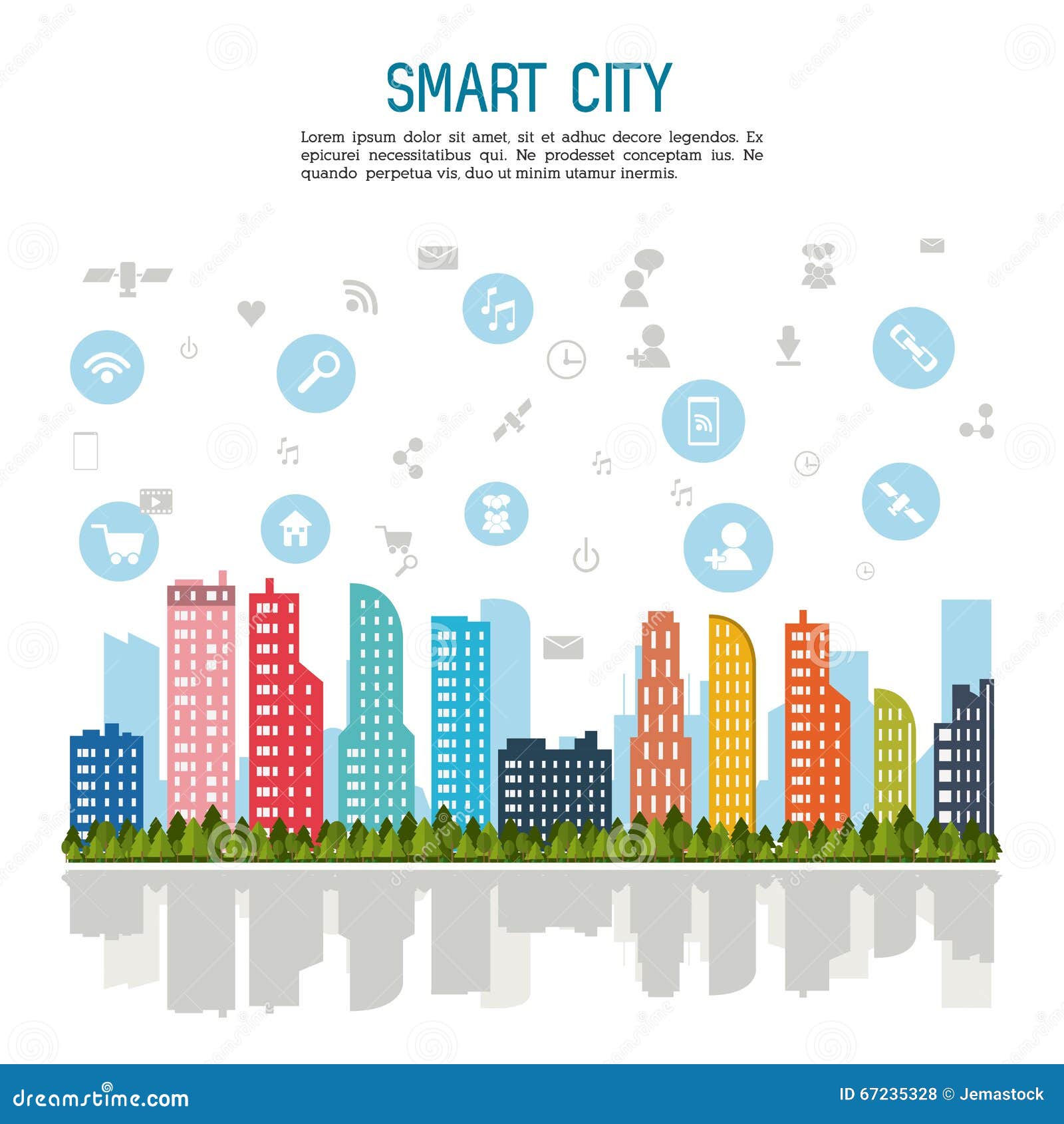 Smart City Design Stock Illustration - Image: 67235328
