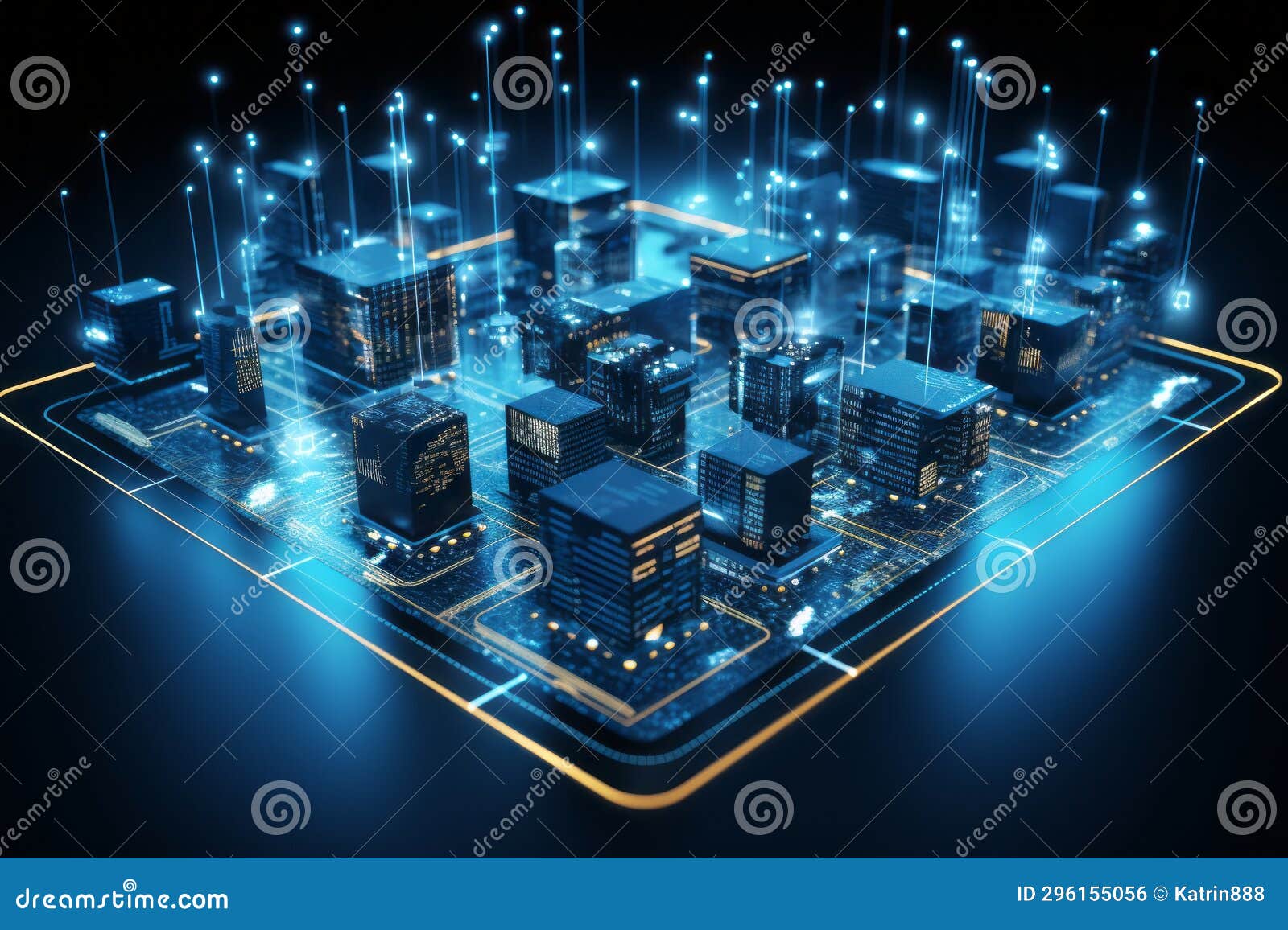 A Smart City with Lighting and Transport Control System, AI Generated ...