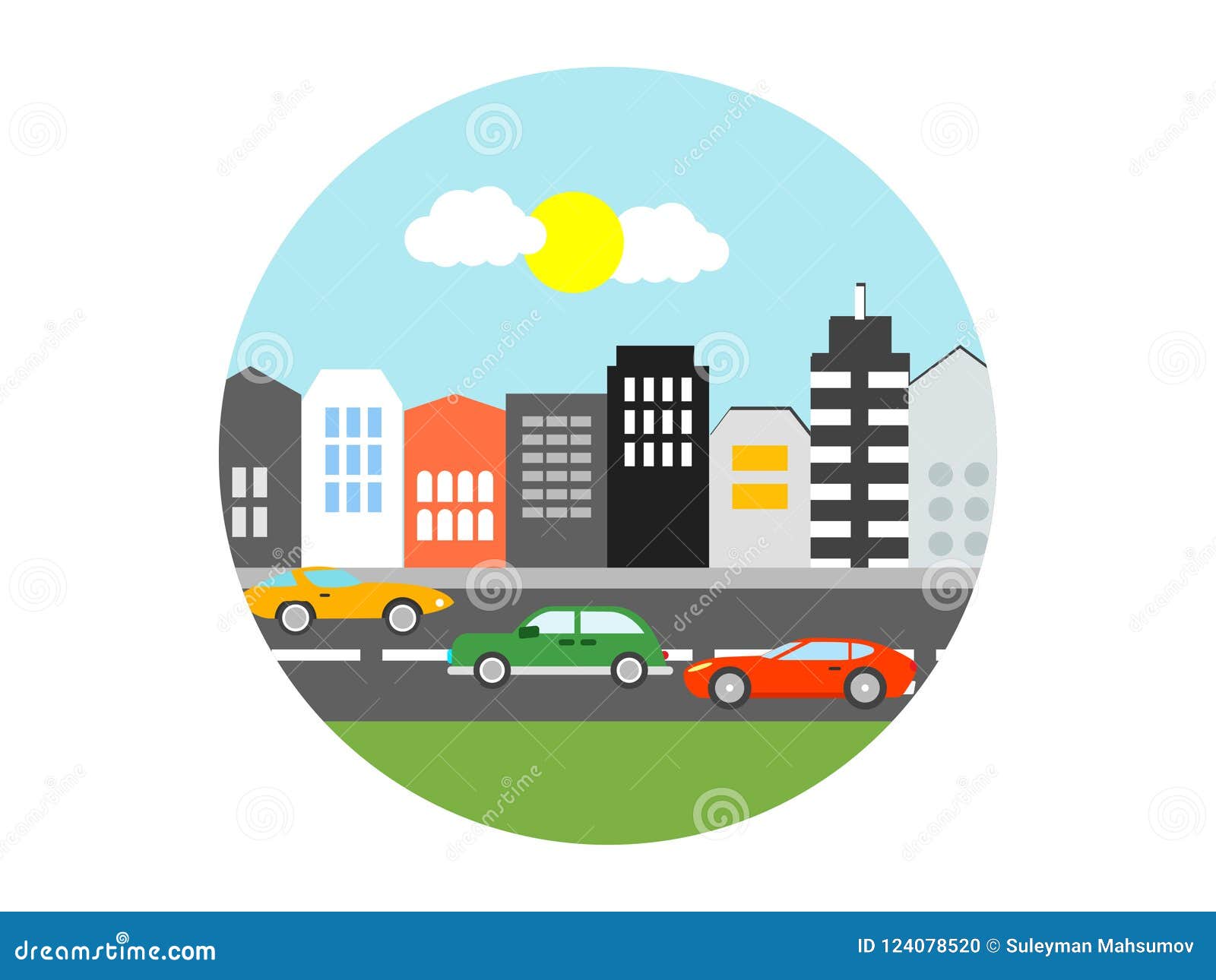 Cityscape Vector Icon Sign Symbol Stock Vector - Illustration of ...