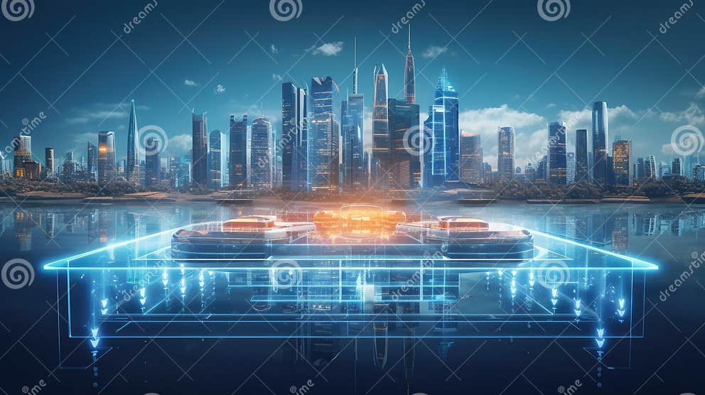 Smart City Hologram stock image. Image of hologram, future - 303384389