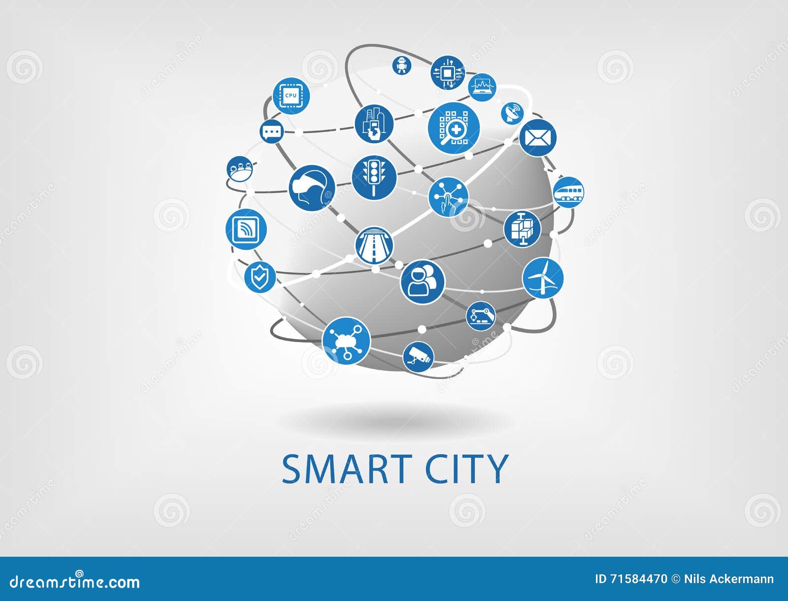 Smart city infographic stock vector. Illustration of connection - 71584470