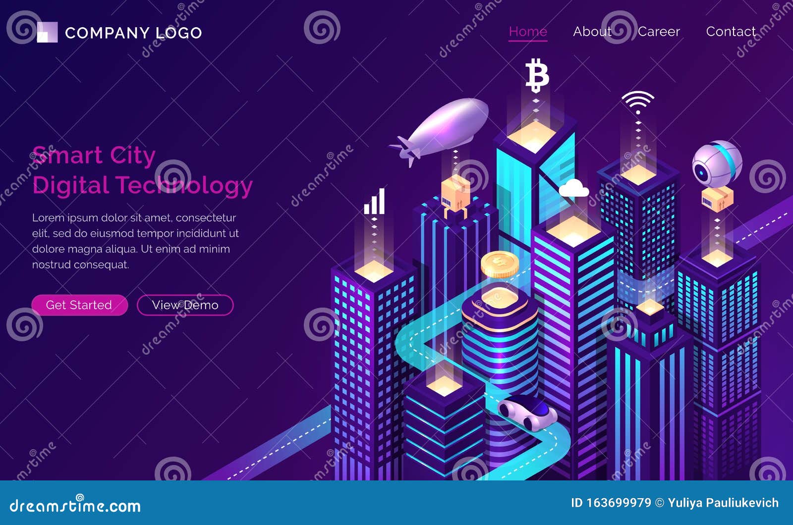 Smart City Infrastructure Iot Technology Isometric Stock Vector ...