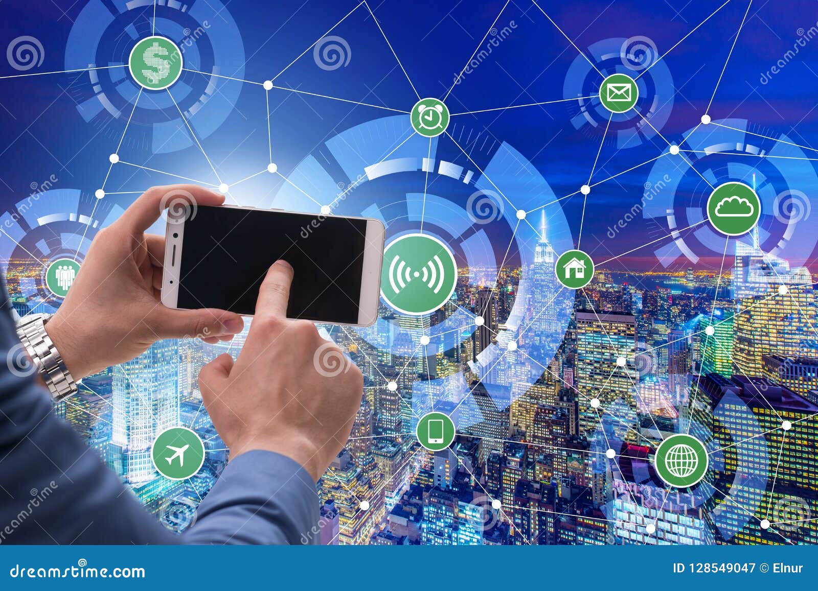 The Smart City in Innovation Concept Stock Image - Image of cloud ...
