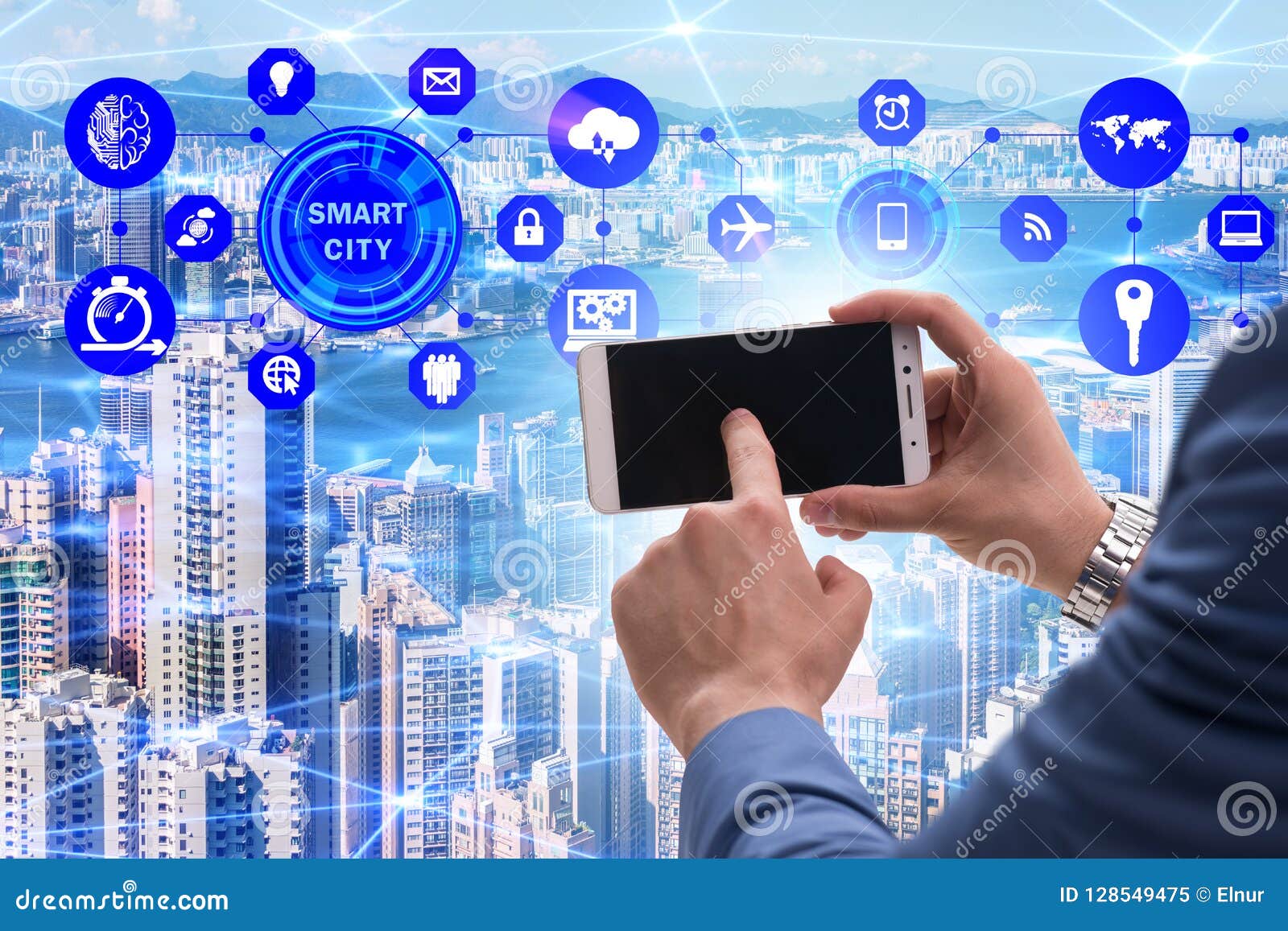 The Smart City in Innovation Concept Stock Image - Image of internet ...
