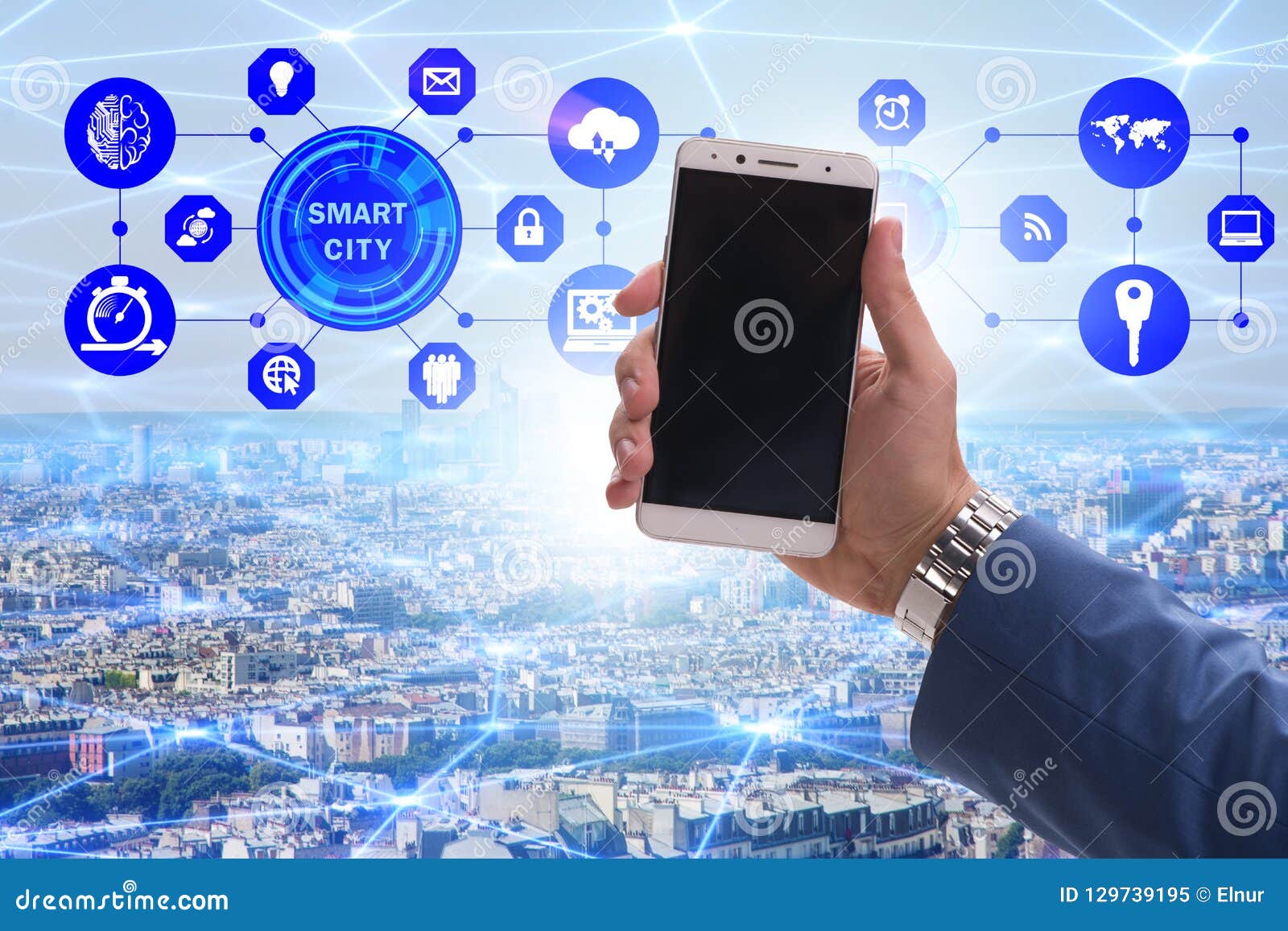 The Smart City in Innovation Concept Stock Image - Image of house ...