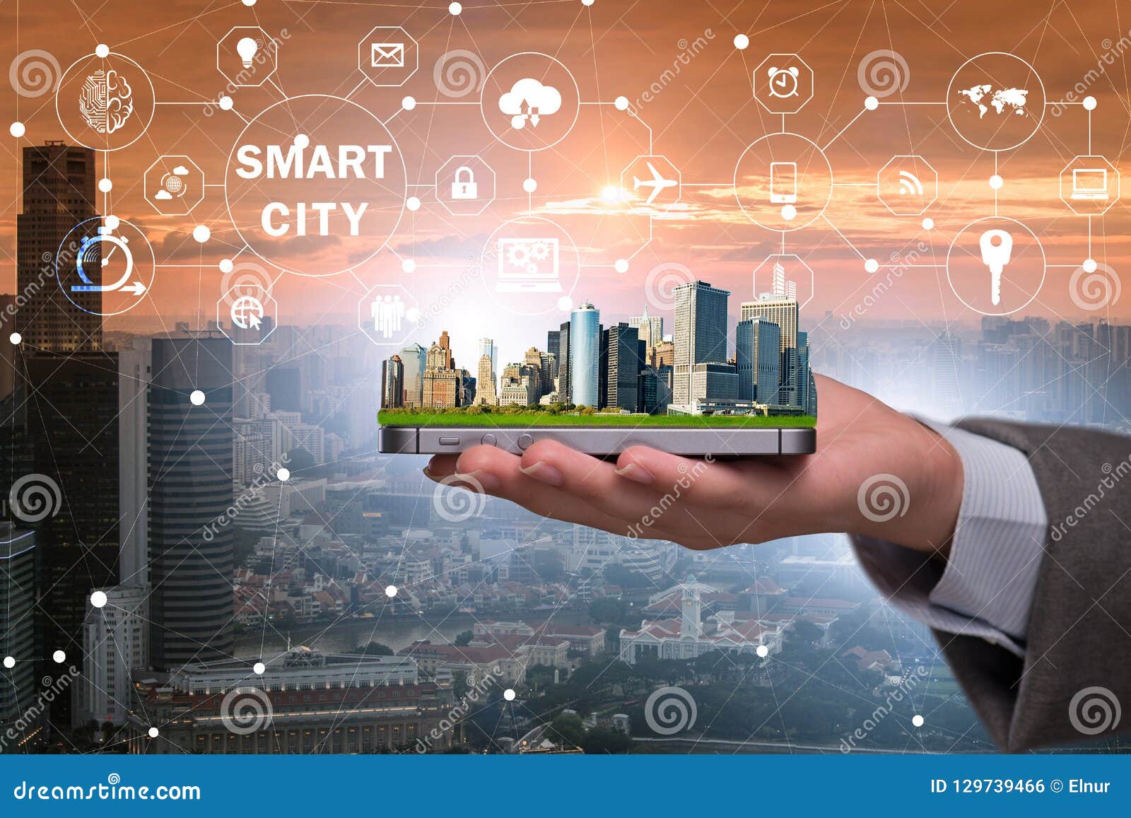 The Smart City in Innovation Concept Stock Photo - Image of building ...