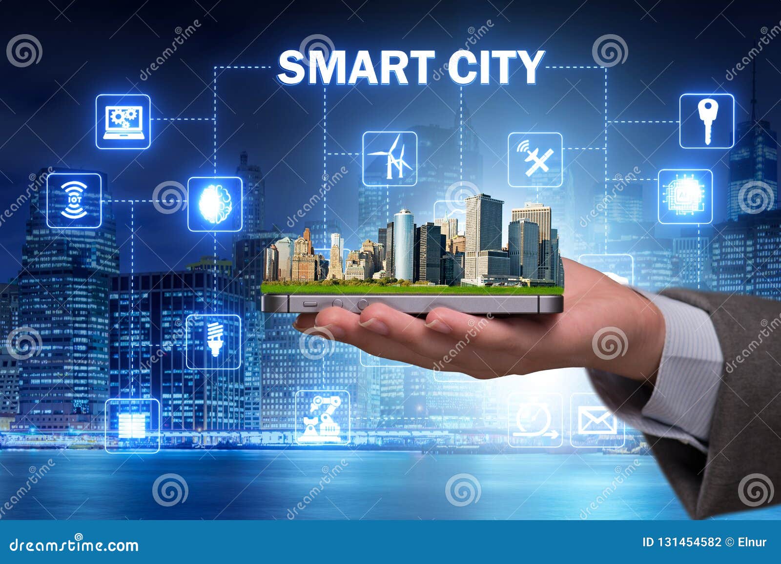 The Smart City in Innovation Concept Stock Photo - Image of skyscraper ...