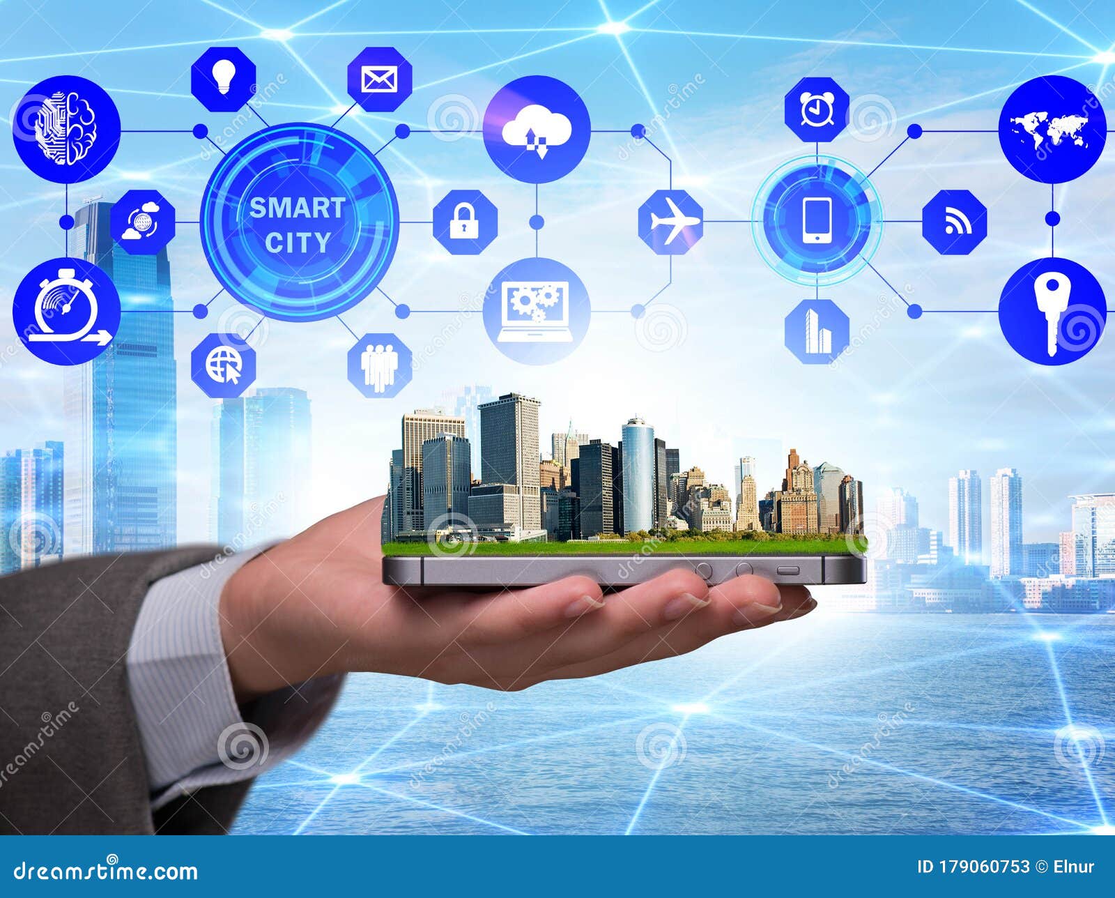 Smart City in Innovation Concept Stock Image - Image of skyscraper ...