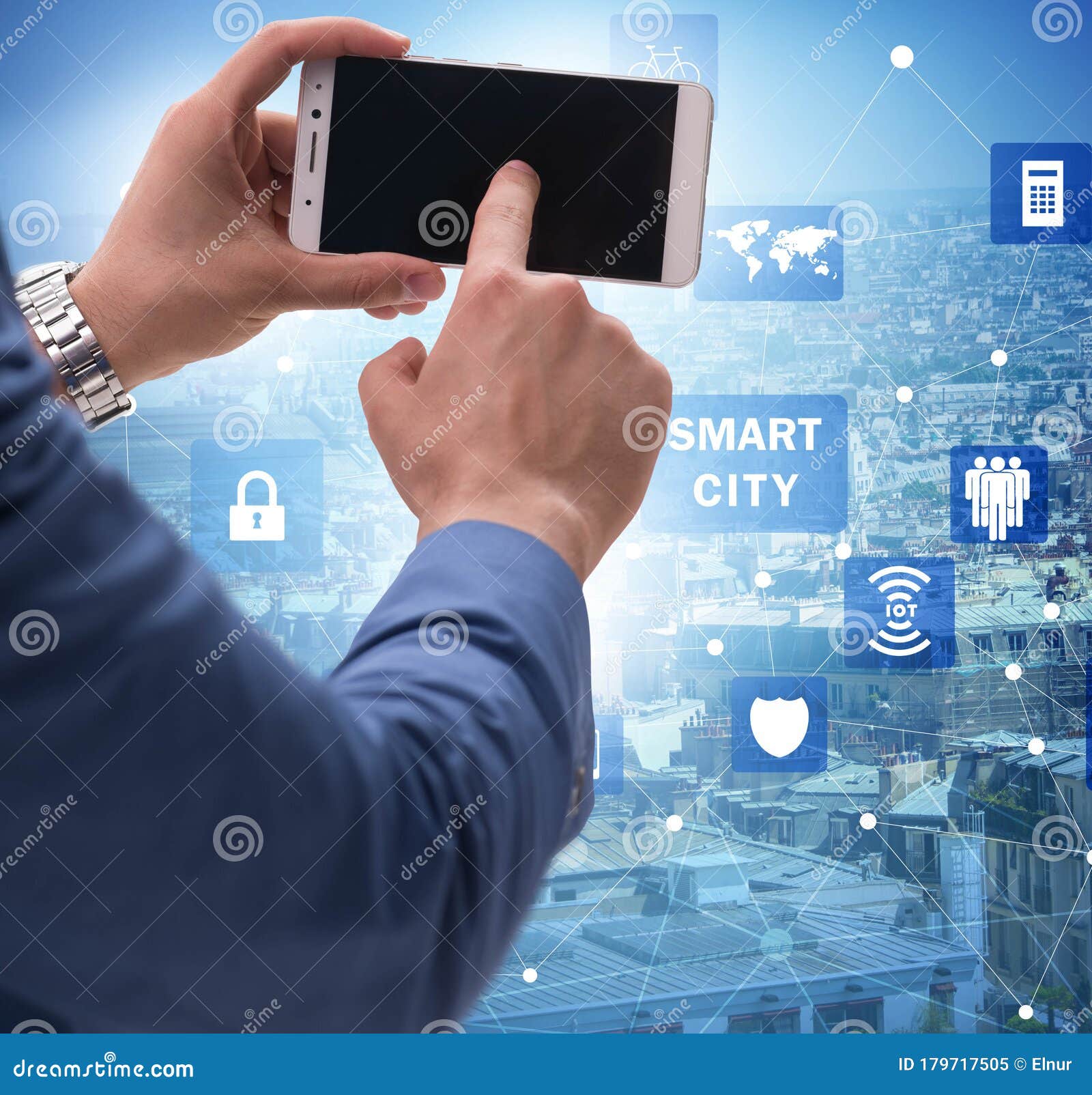 Smart City in Innovation Concept Stock Image - Image of automation ...
