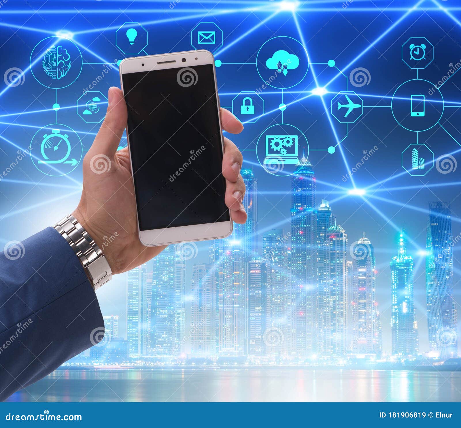Smart City in Innovation Concept Stock Image - Image of future ...