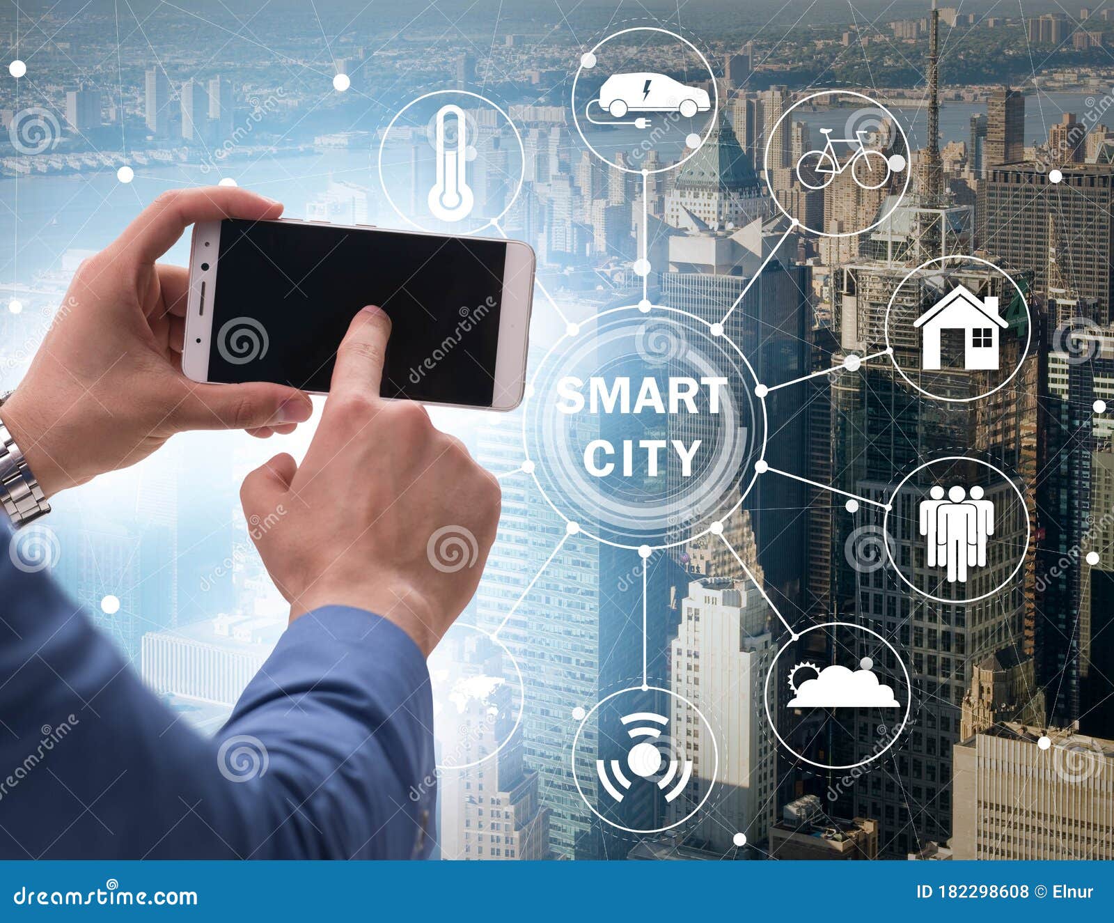 Smart City in Innovation Concept Stock Photo - Image of infrastructure ...