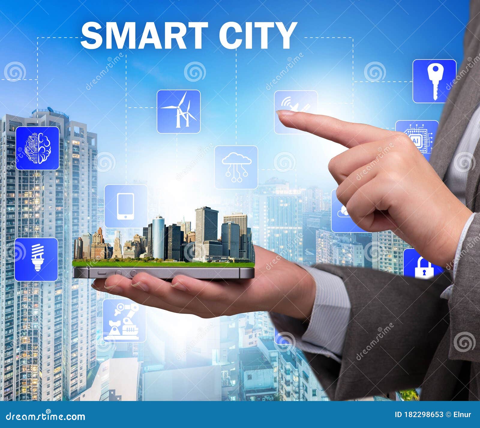 Smart City in Innovation Concept Stock Image - Image of smart, house ...