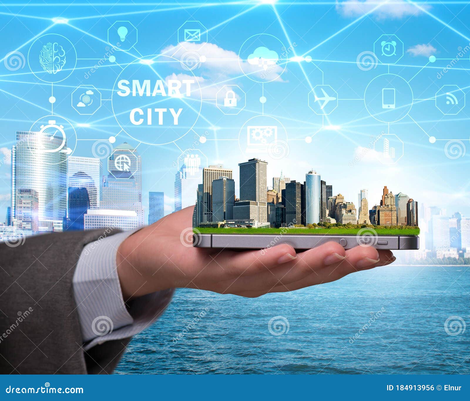 Smart City in Innovation Concept Stock Photo - Image of communication ...